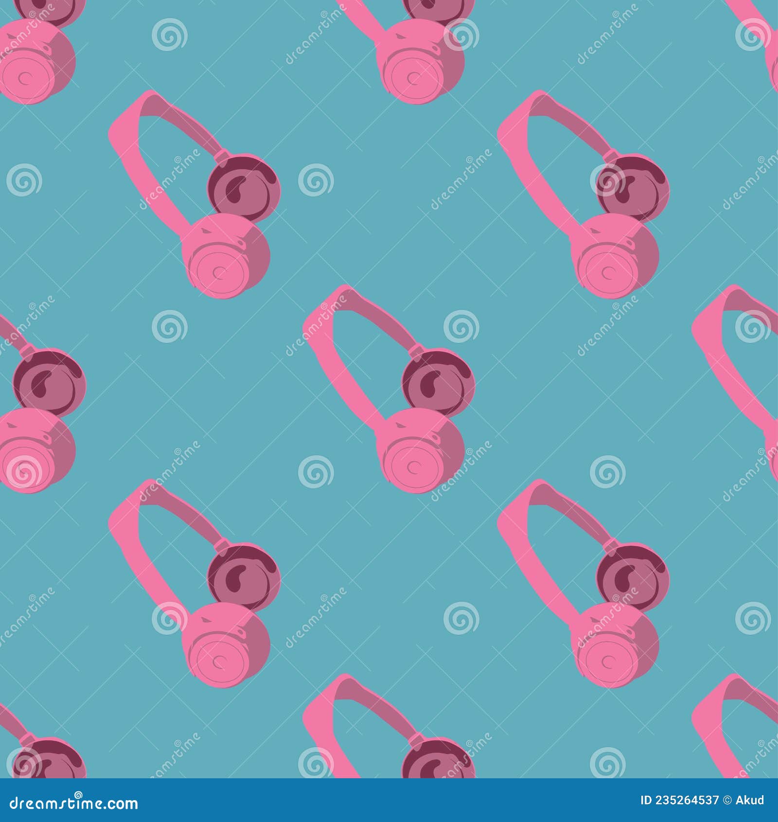 Seamless Pattern with Headphones. Vector Illustration Stock Vector ...