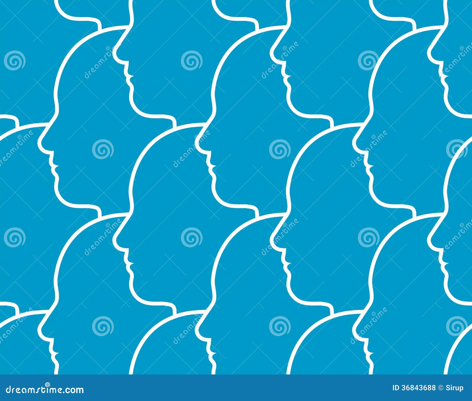 Seamless pattern of heads stock vector. Illustration of outline - 36843688
