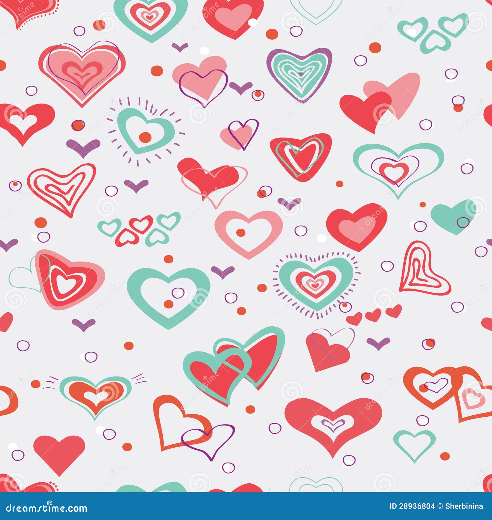 Seamless pattern of heart stock vector. Illustration of love - 28936804