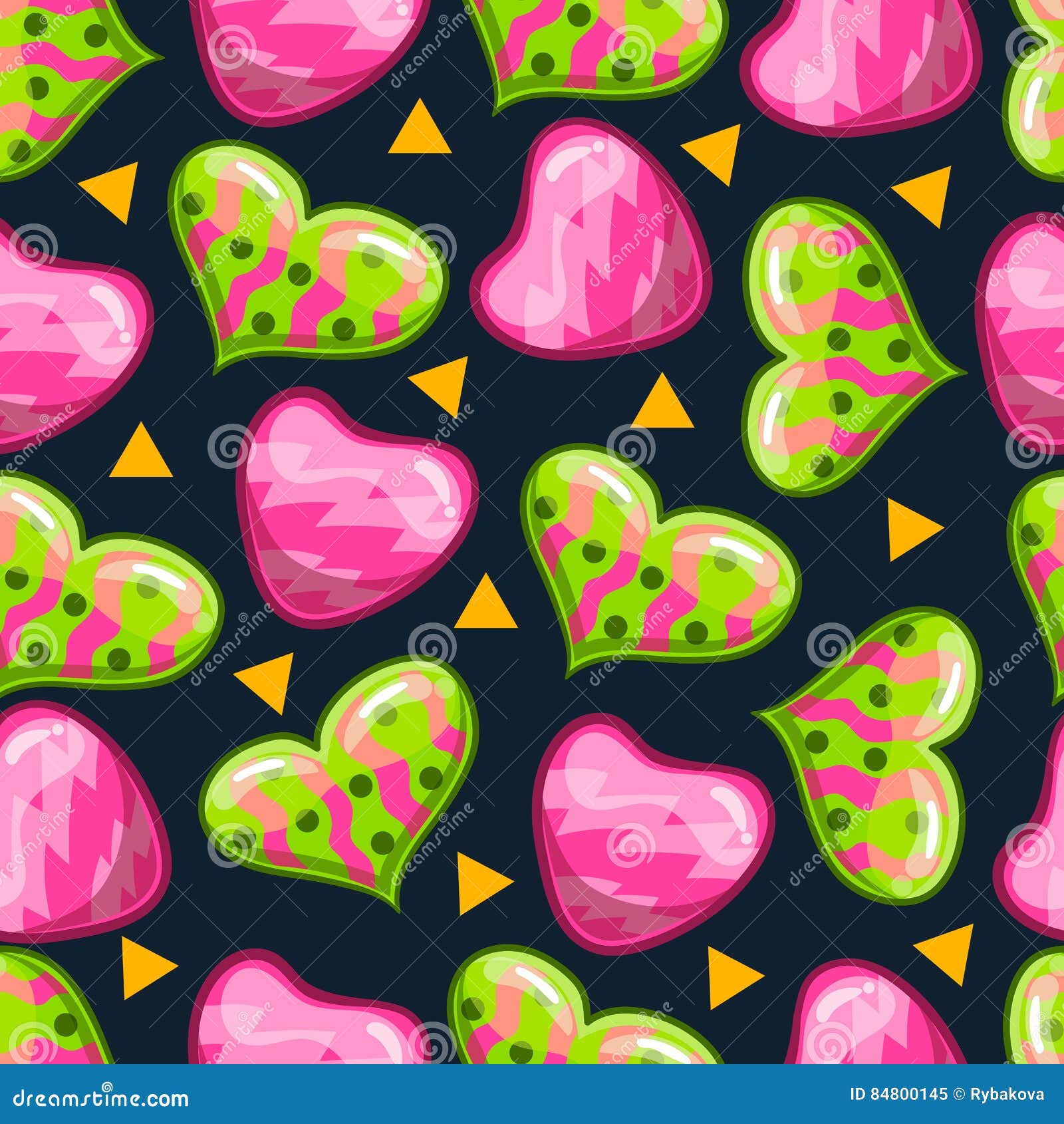 Seamless Pattern with Heart Stock Illustration - Illustration of glossy ...