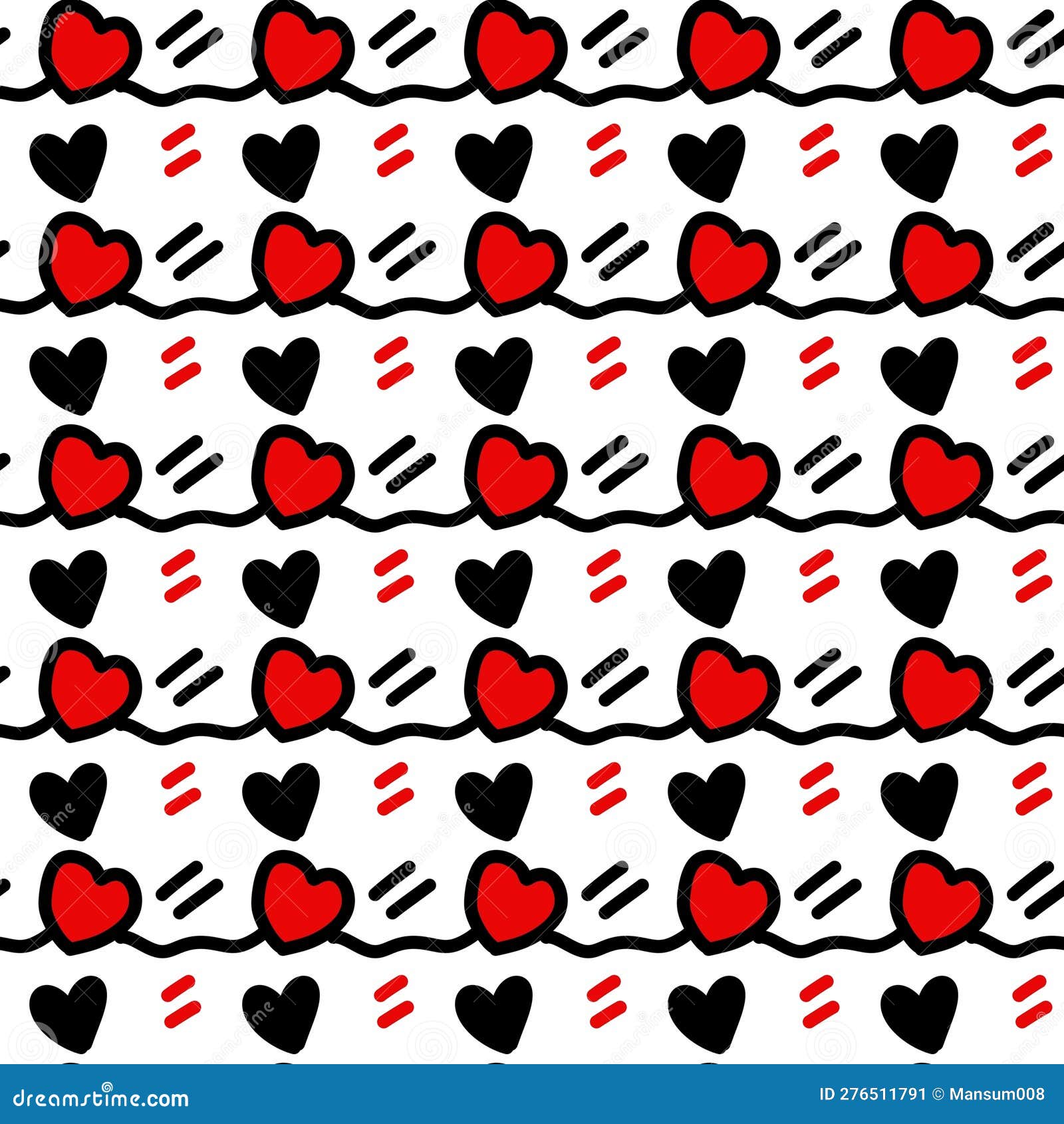 Seamless Pattern of Heart Shape Stock Illustration - Illustration of ...
