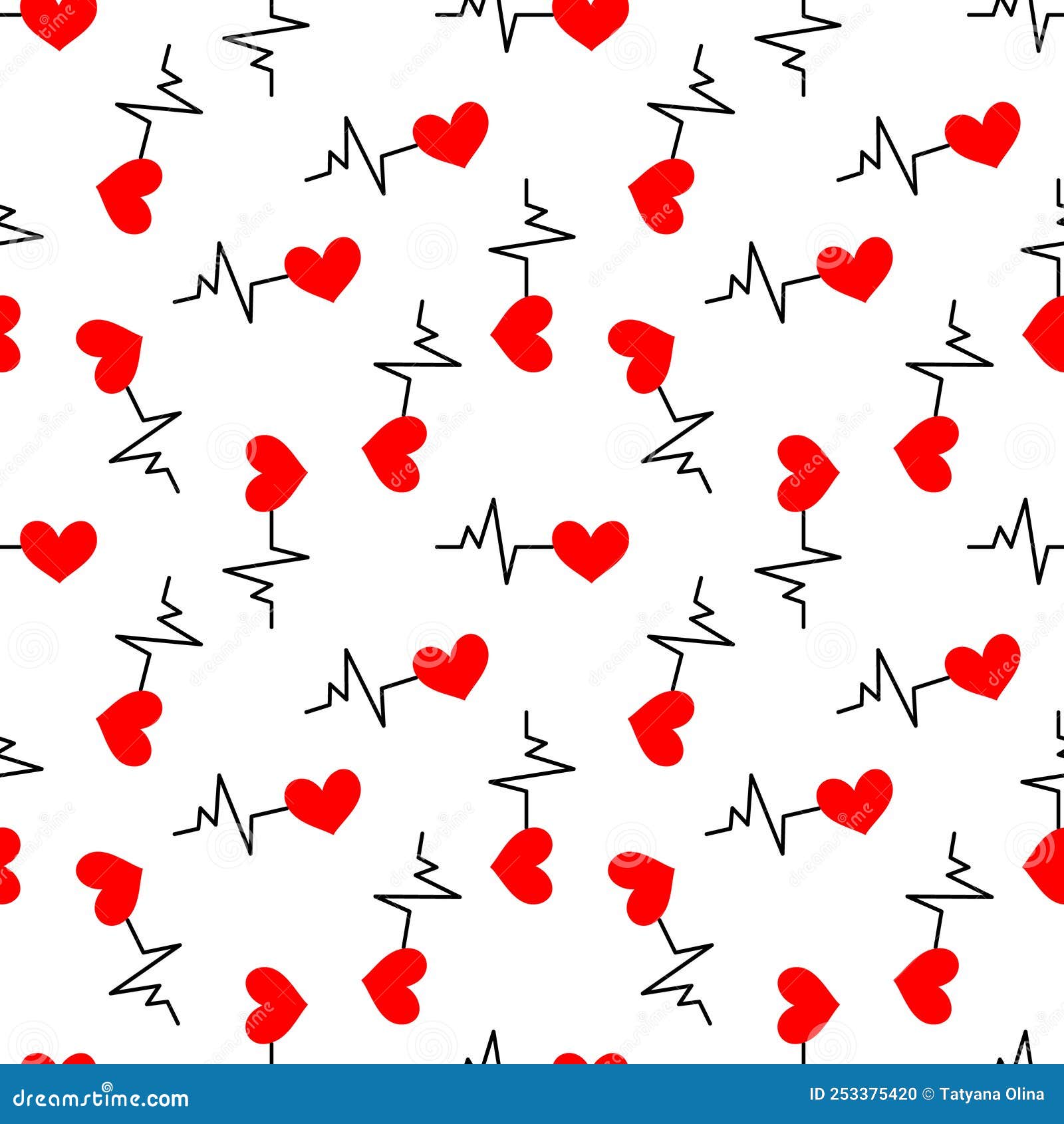 Seamless Pattern with Heartbeat Symbol Stock Vector - Illustration of ...