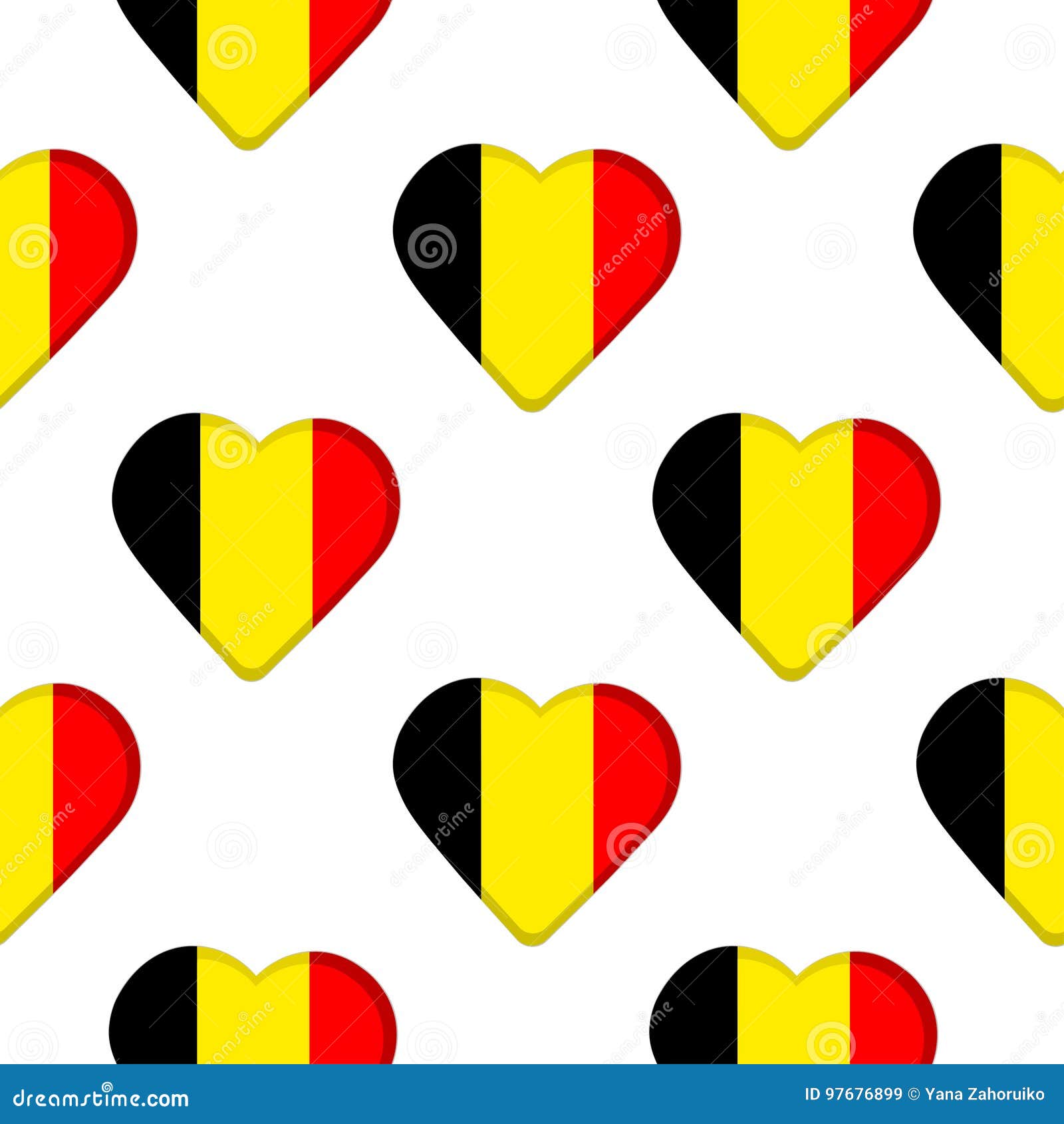 Seamless Pattern from the Hearts with Belgium Flag. Stock Illustration ...