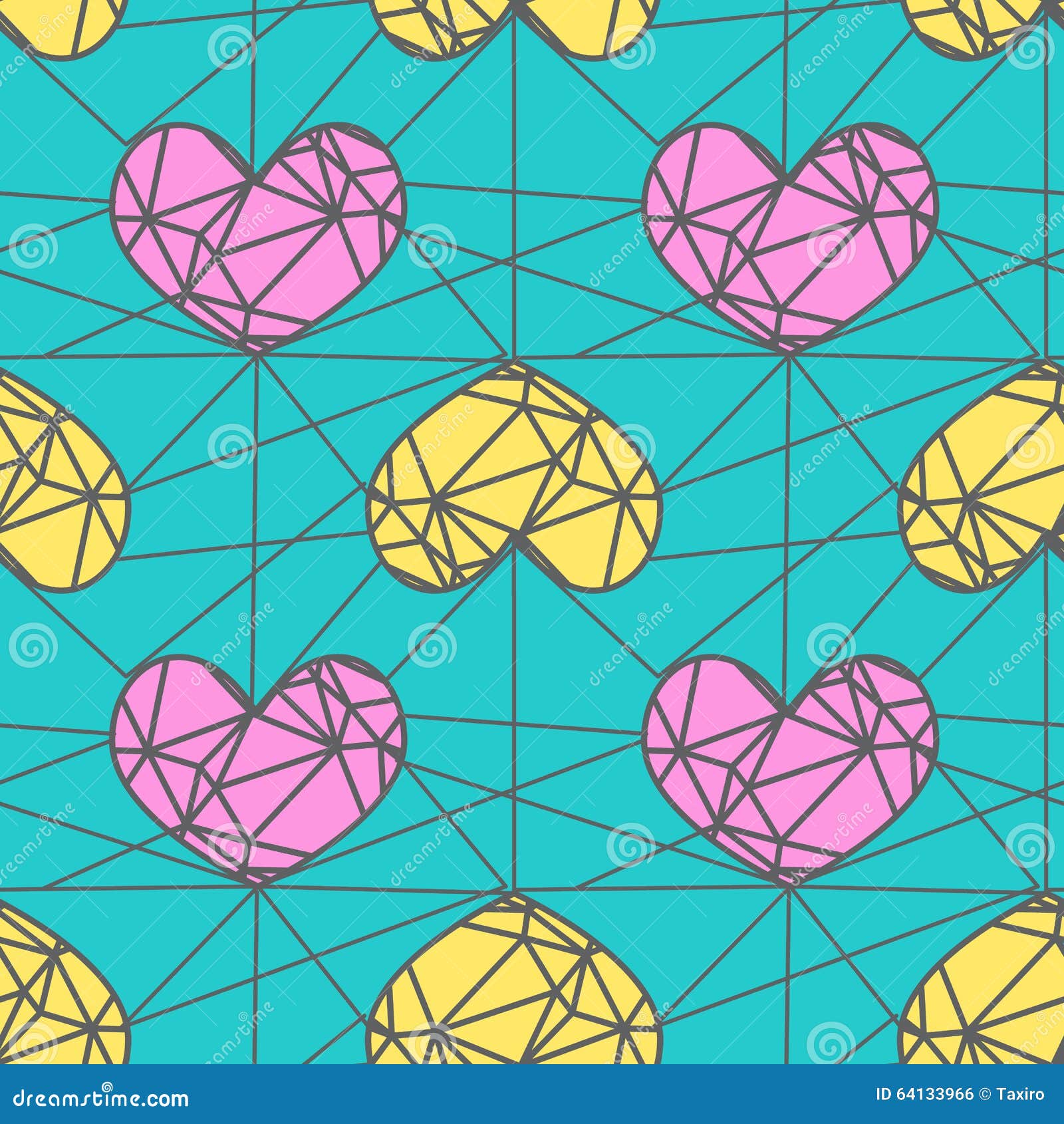 Seamless Pattern with Hearts Stock Vector - Illustration of colorful ...