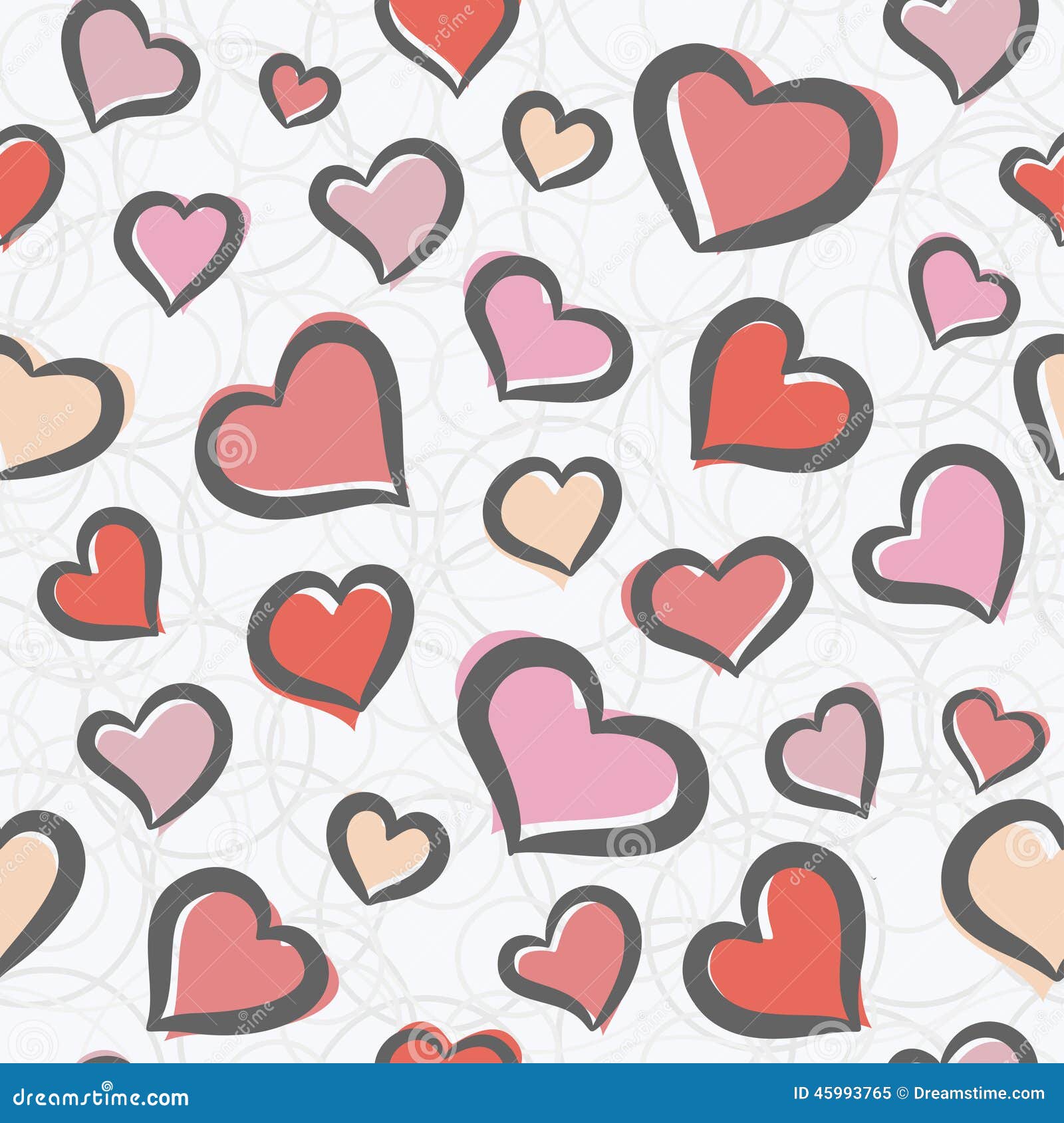 Seamless Pattern with Hearts Stock Vector - Illustration of color ...