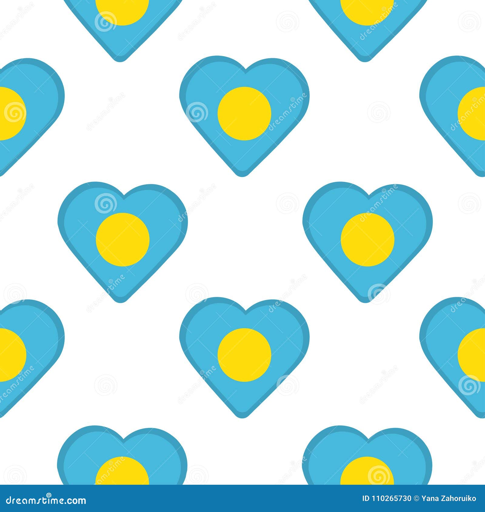Seamless Pattern from the Hearts with Flag of Palau. Stock Illustration - Illustration of emblem ...