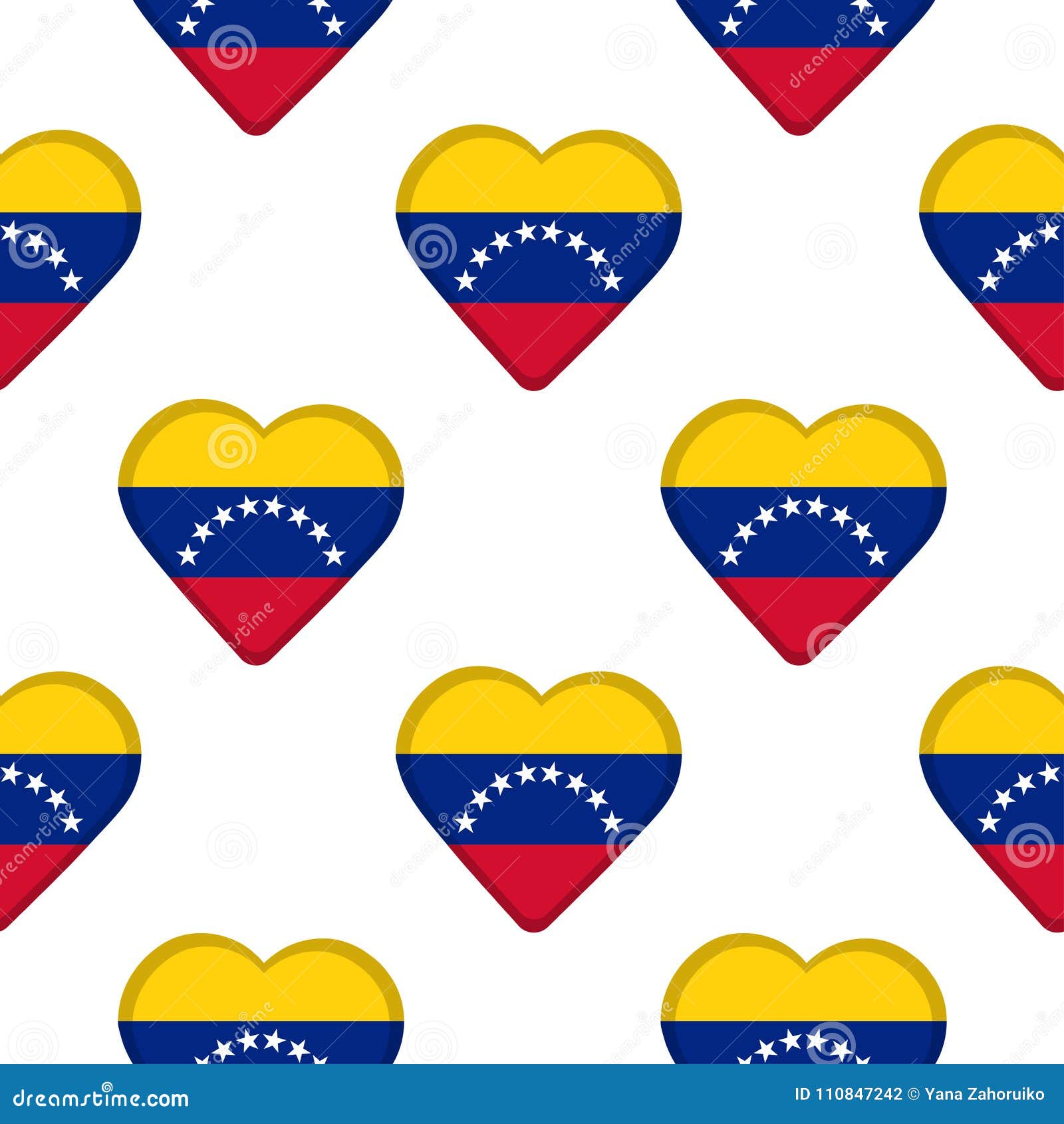 Seamless Pattern from the Hearts the Flag of Venezuela. Stock Vector ...
