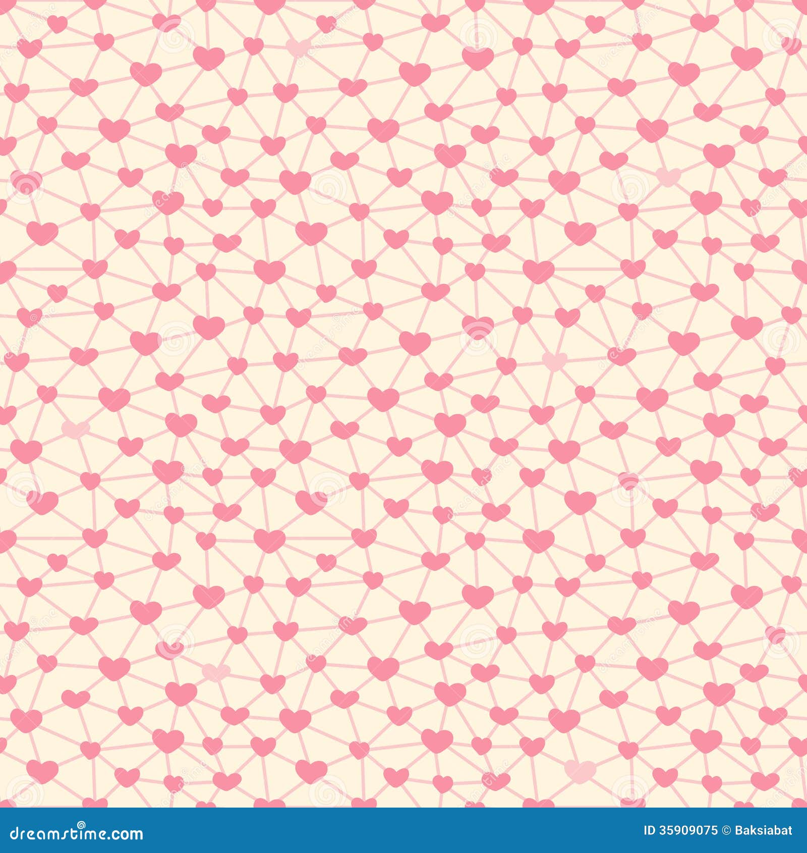 Seamless Pattern with Hearts Linked Together Stock Vector ...
