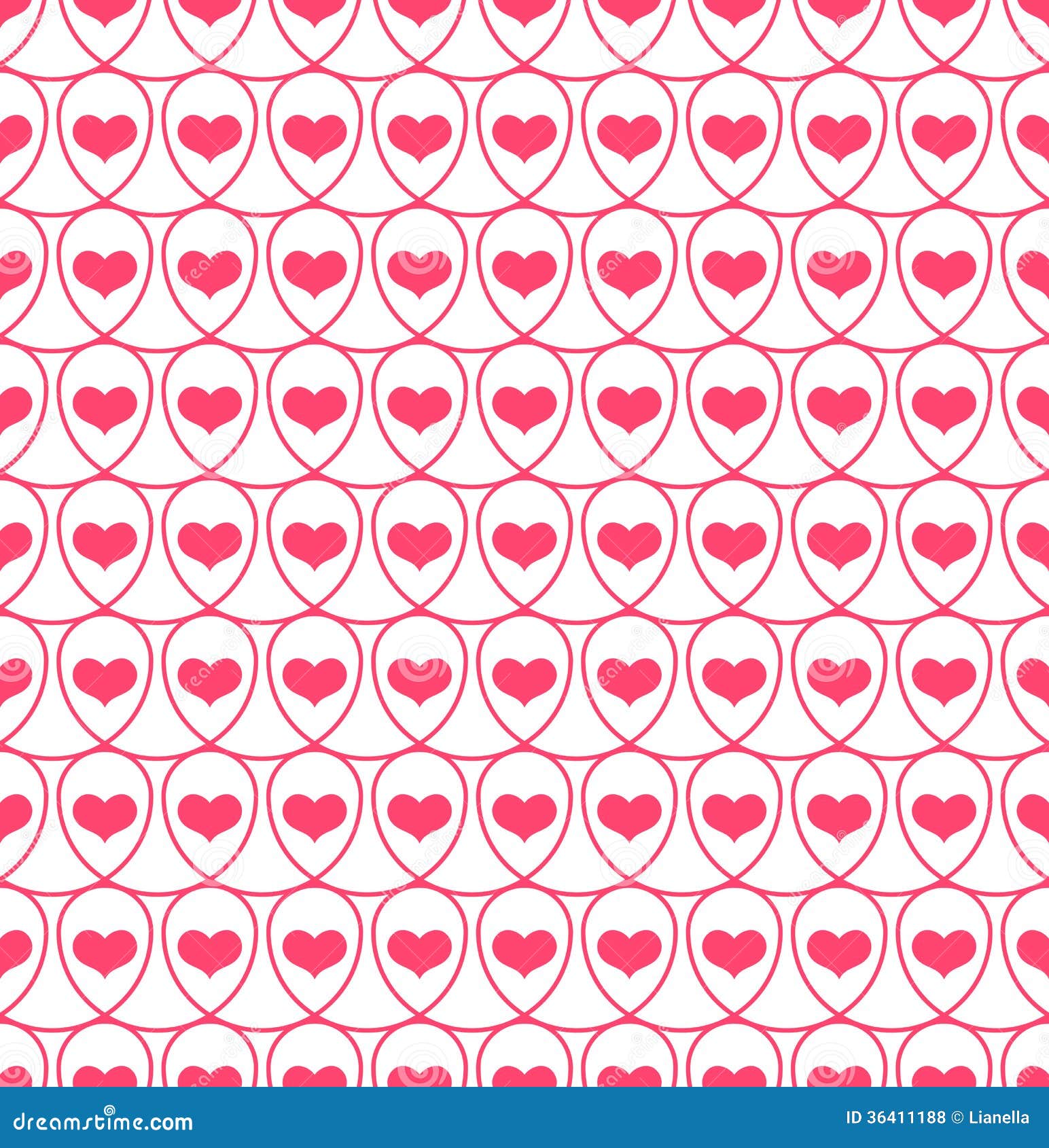 Seamless Pattern with Hearts in Loops Stock Vector - Illustration of ...