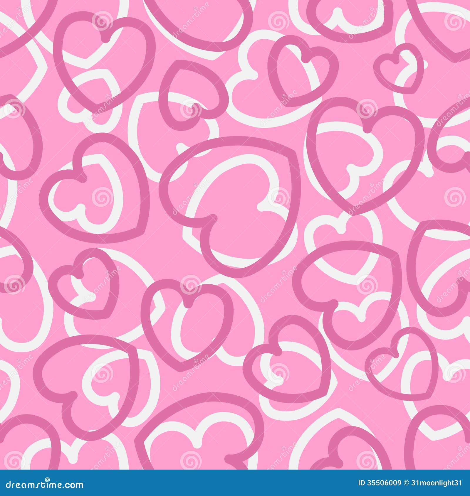 Seamless Pattern with Hearts on Pink Stock Vector - Illustration of ...