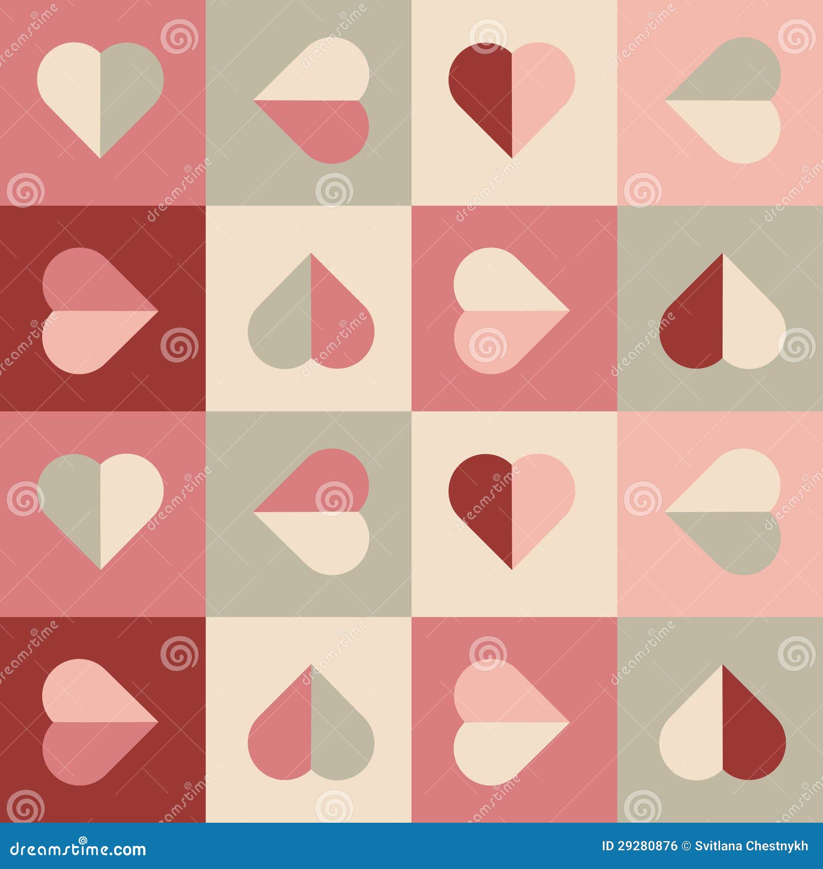Seamless Pattern with Hearts in Soft Colors Stock Vector - Illustration ...