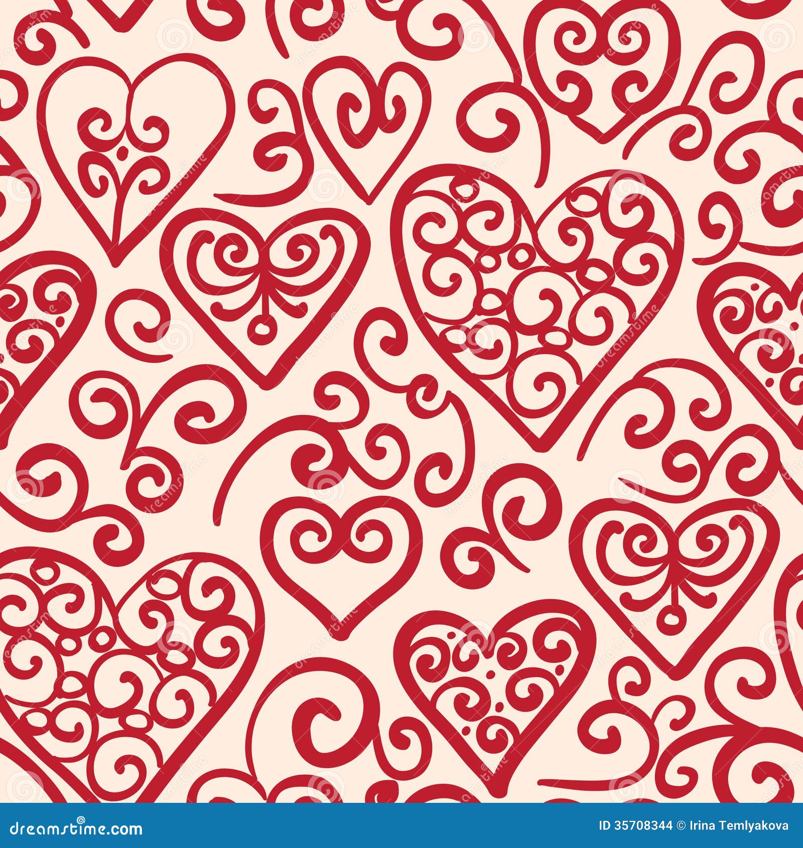 Seamless Pattern with Hearts Stock Vector - Illustration of graphic ...