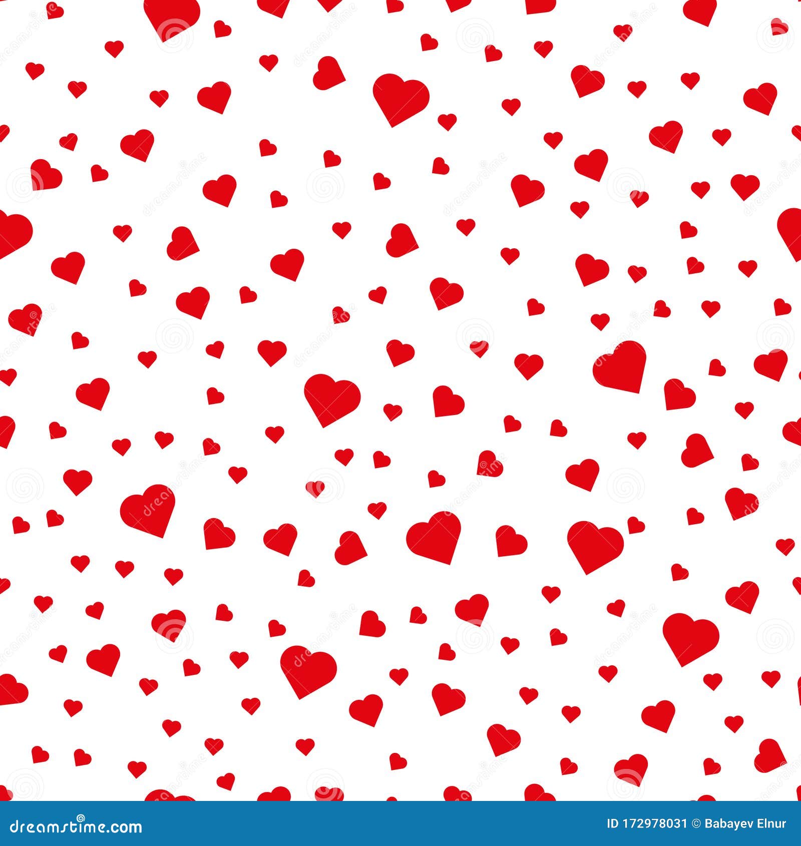 Seamless Pattern from Hearts on a White Background. Packaging Design ...