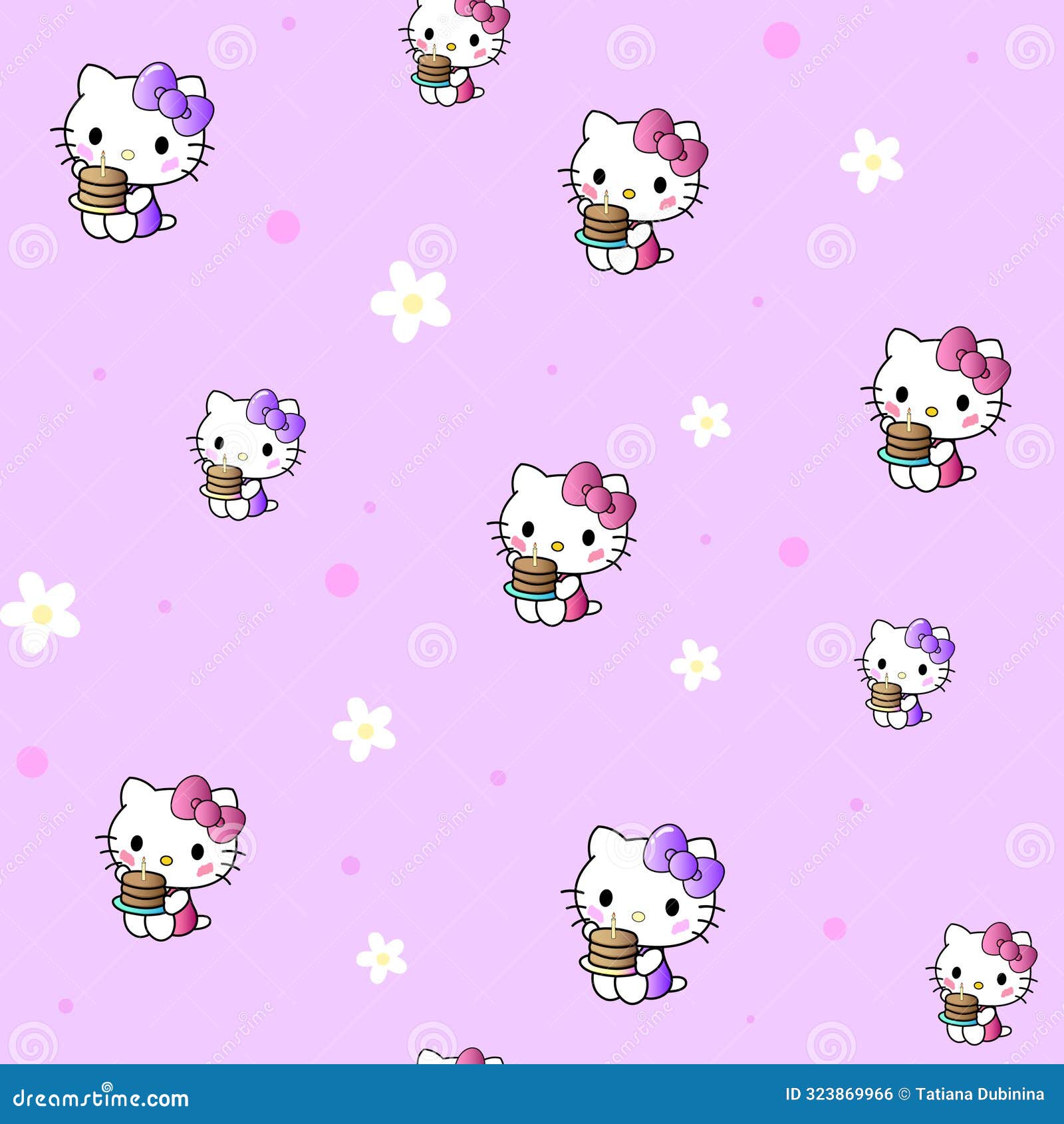 Hello Kitty Pattern Background Stock Vector - Illustration of baby ...