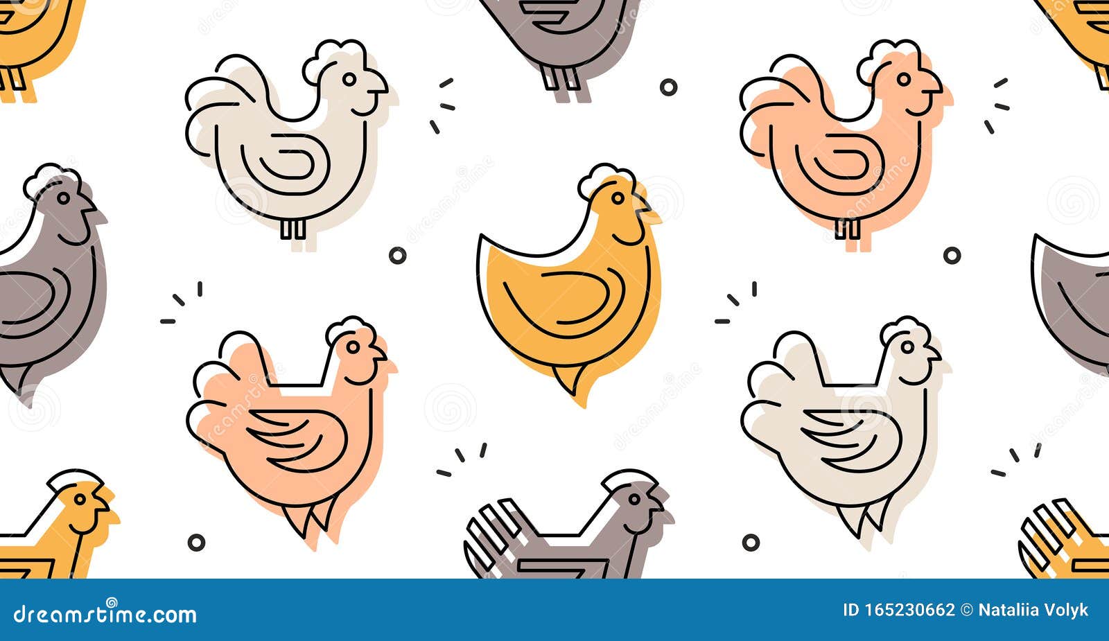 Pattern Of The And Hens Sketches Vector Illustration | CartoonDealer ...