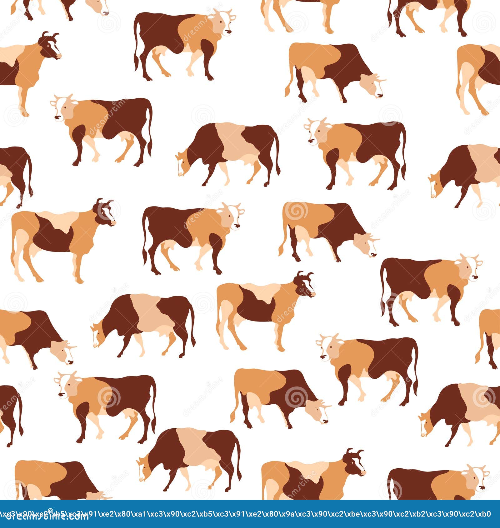 Seamless Pattern. Herd of Cows. Cow Silhouette Made of Multi-colored ...
