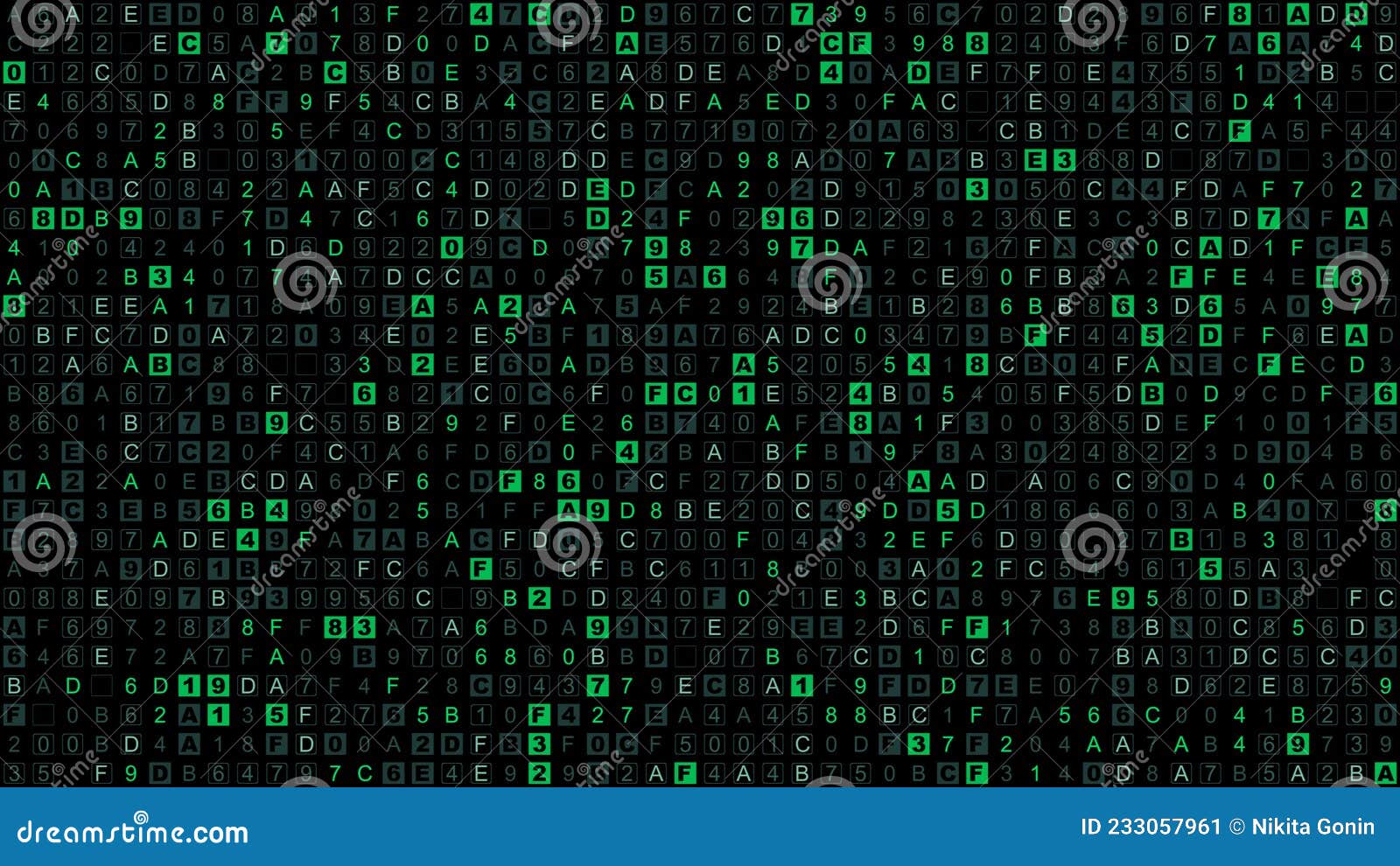 Seamless Pattern Of Hex Computer Code Symbols Stock Illustration