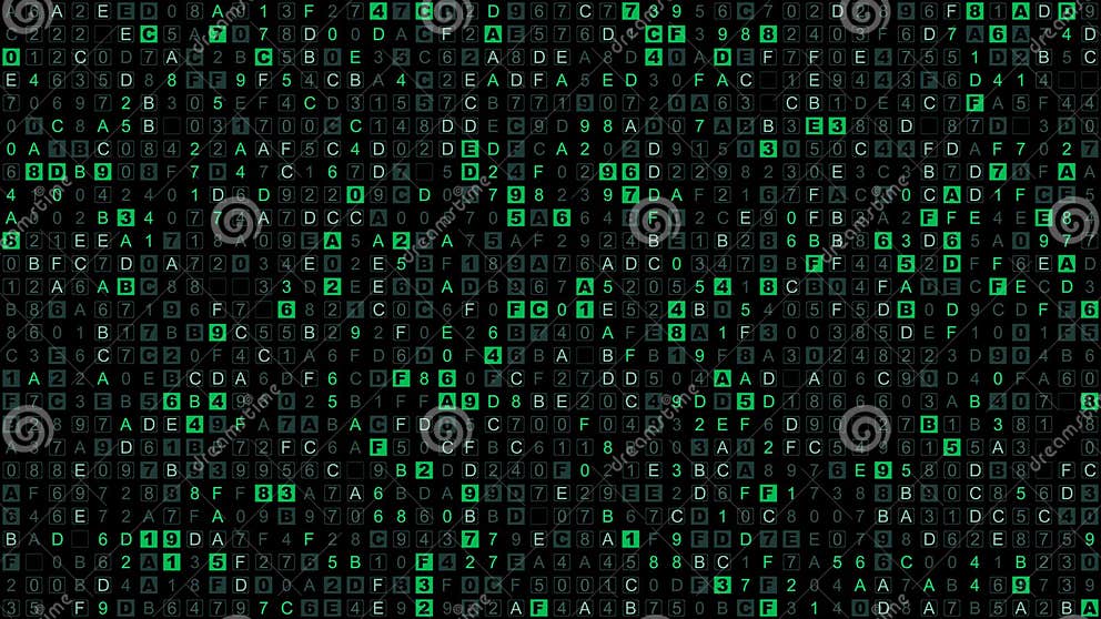 Seamless Pattern of HEX Computer Code Symbols Stock Illustration ...