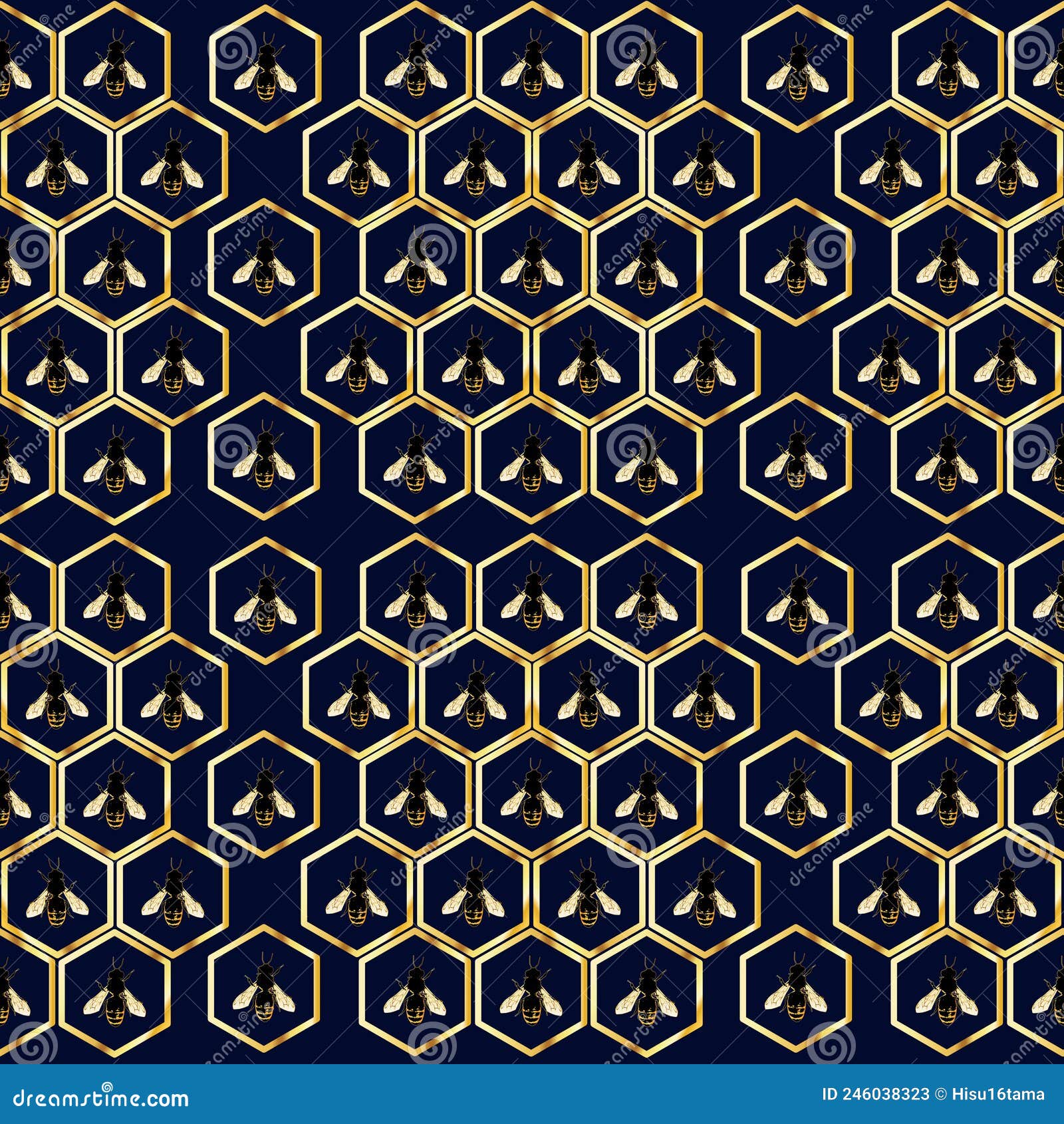 Seamless Pattern, Hexagon Hive Texture Design for Print Stock Vector ...