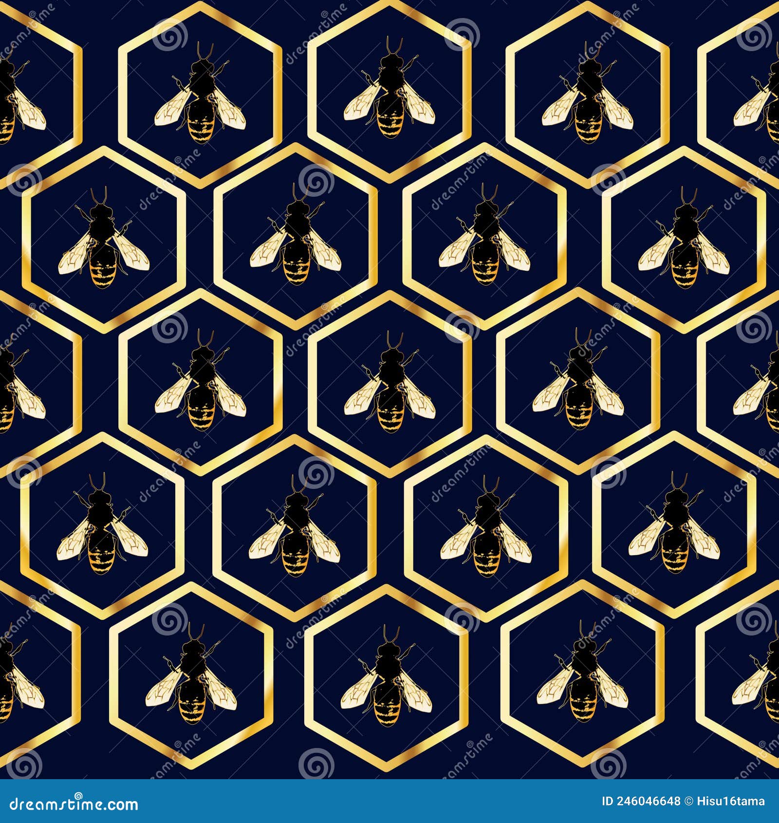 Hexagon Bee Hive Design Art And Space Background Vector Illustration ...