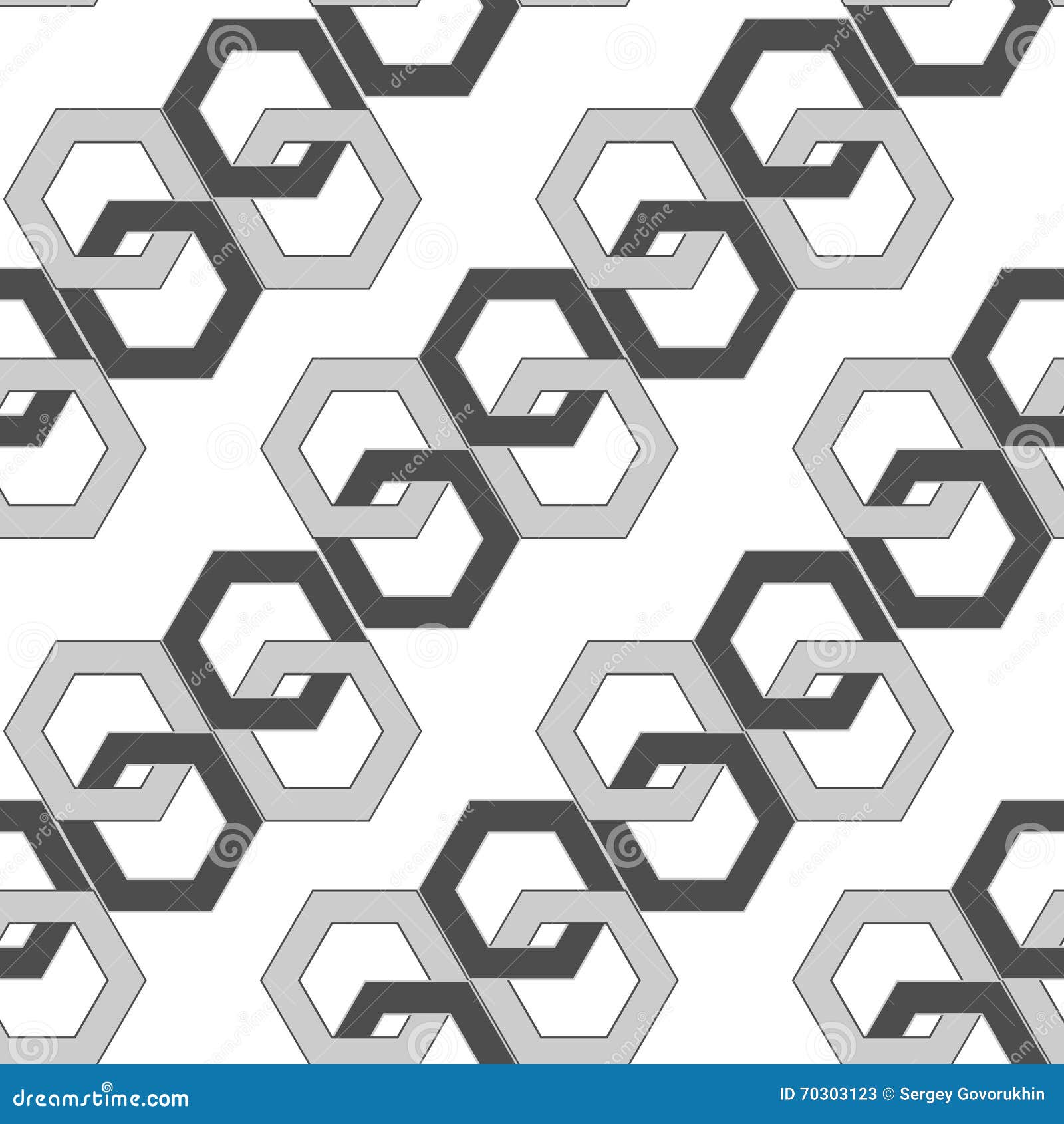Seamless Pattern - Hexagonal Links of an Abstract Chain. Stock Vector ...