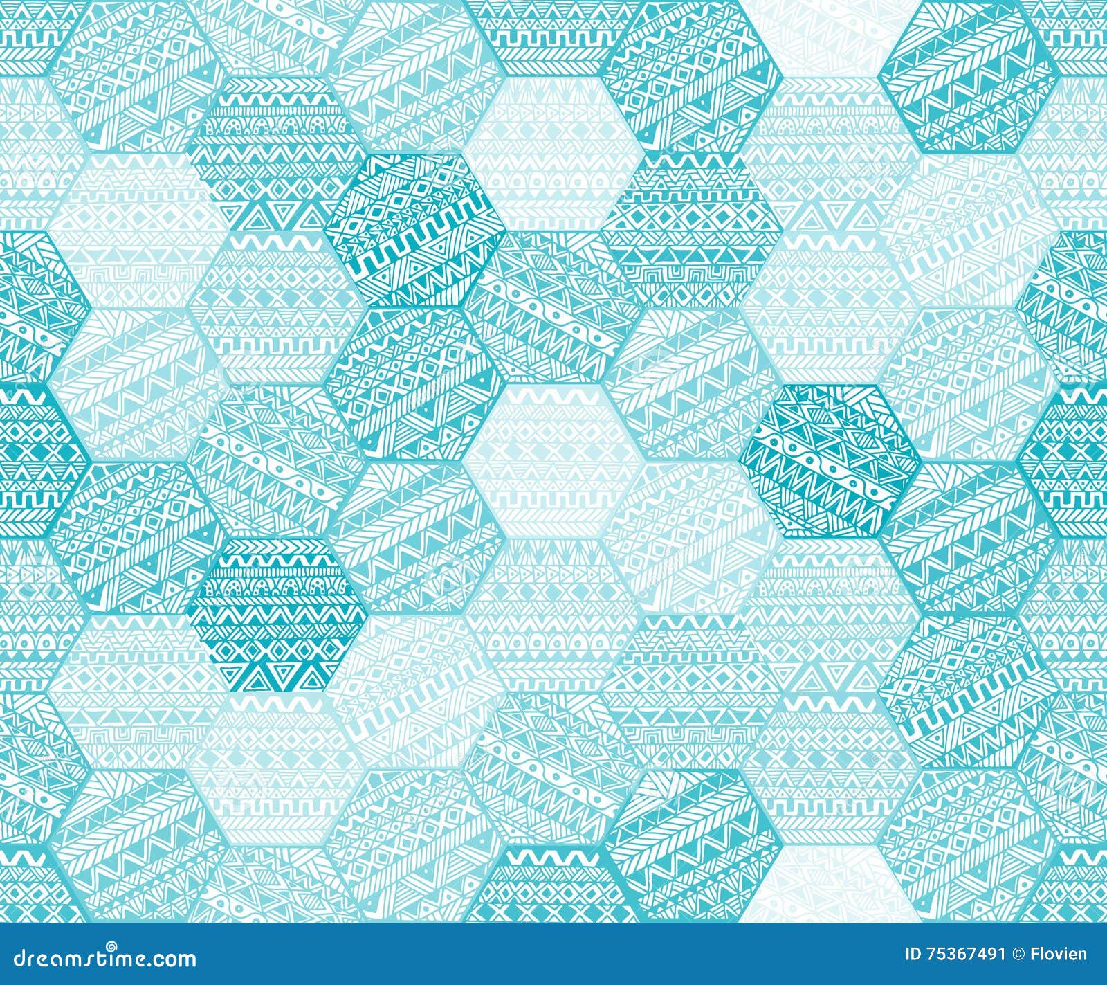 Seamless Pattern of Hexagons in a Patchwork Style. Stock Vector ...