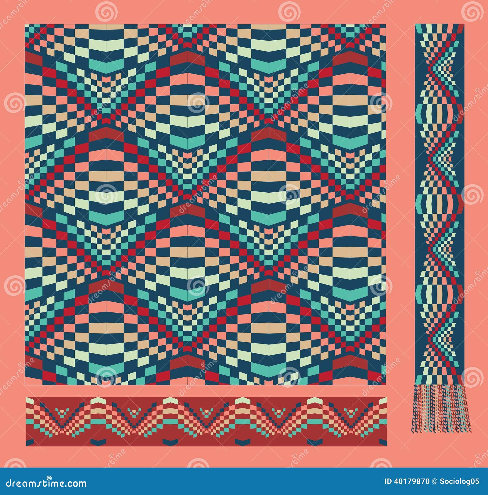 Seamless Pattern in Hipster Colours Stock Vector - Illustration of ...