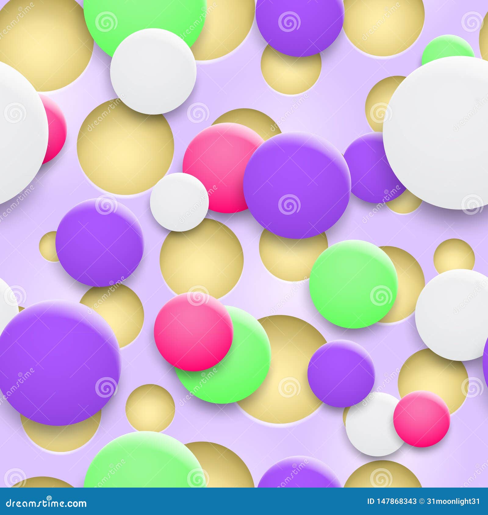 Seamless Pattern of Holes and Circles with Shadows Stock Vector ...