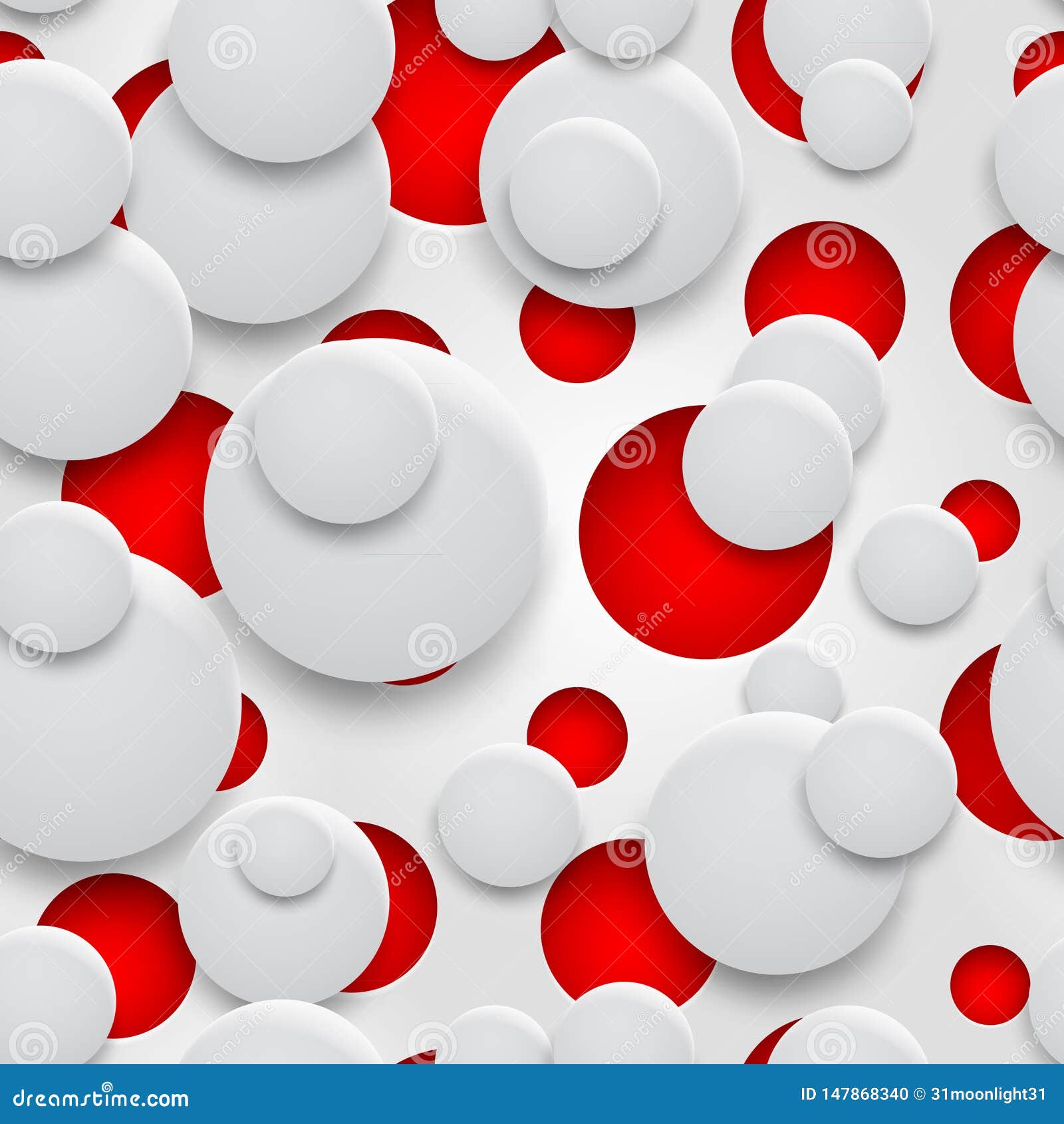 Seamless Pattern of Holes and Circles with Shadows Stock Vector ...