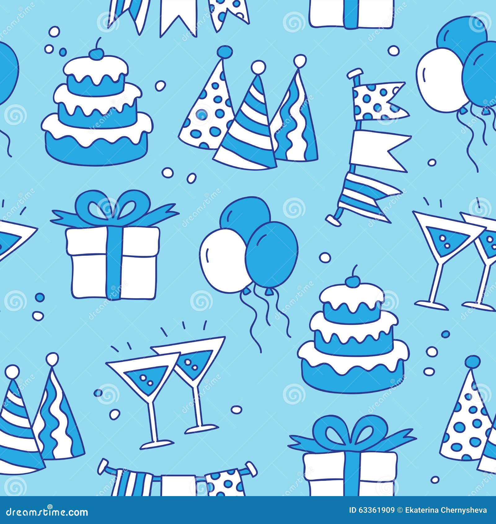 Seamless Pattern of Holiday Icons Stock Vector - Illustration of boxes ...