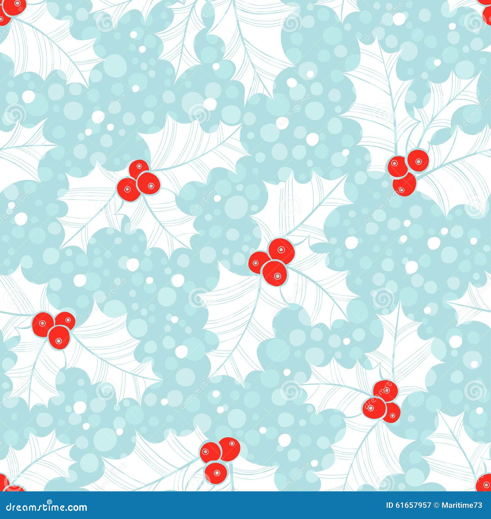 Seamless Pattern with Holly. Christmas Background. Stock Illustration ...