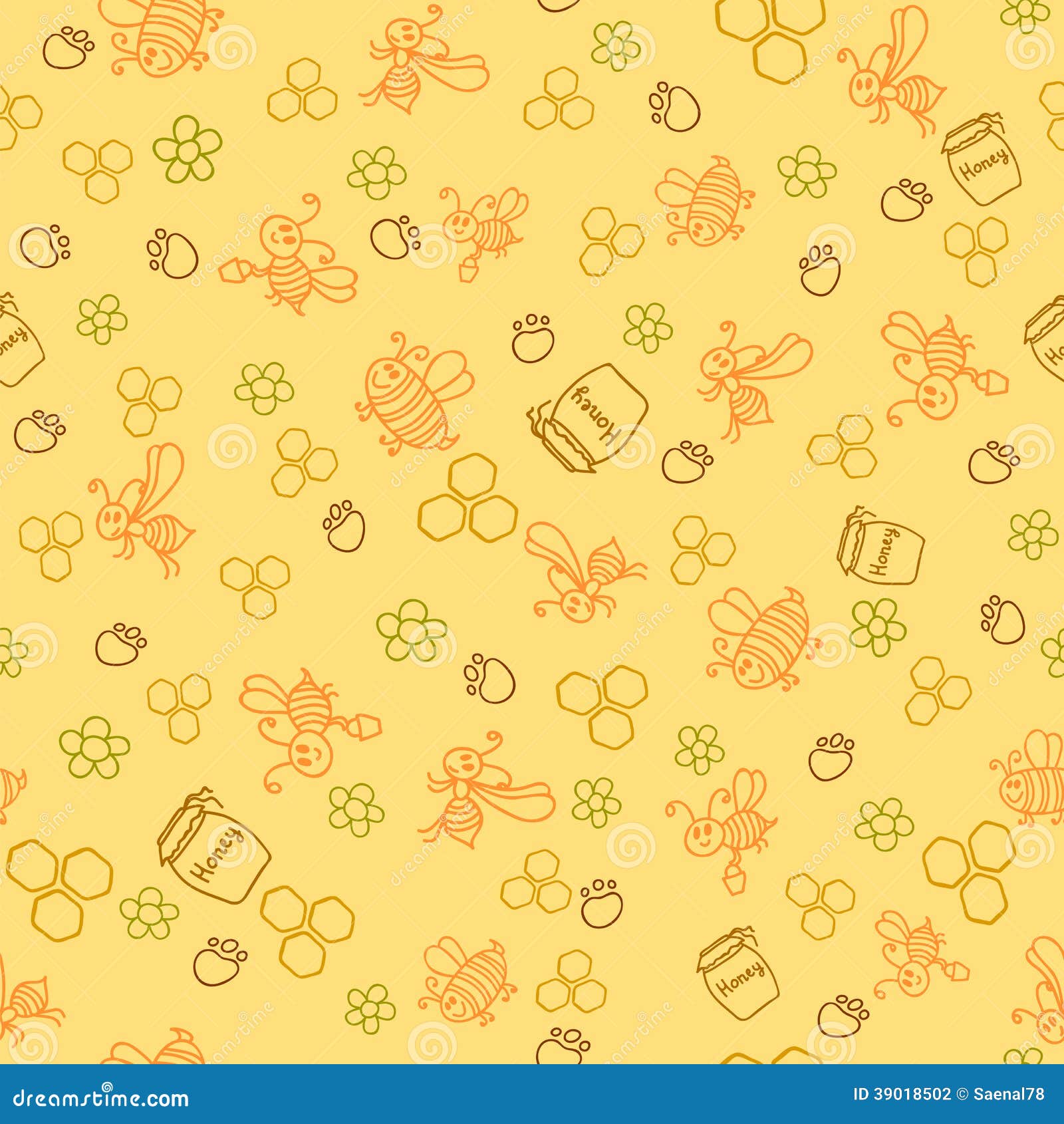 Seamless Pattern with Honey Bees in a Honeycomb Stock Vector ... Seamless Pattern with Honey Bees in a Honeycomb Stock Vector ...