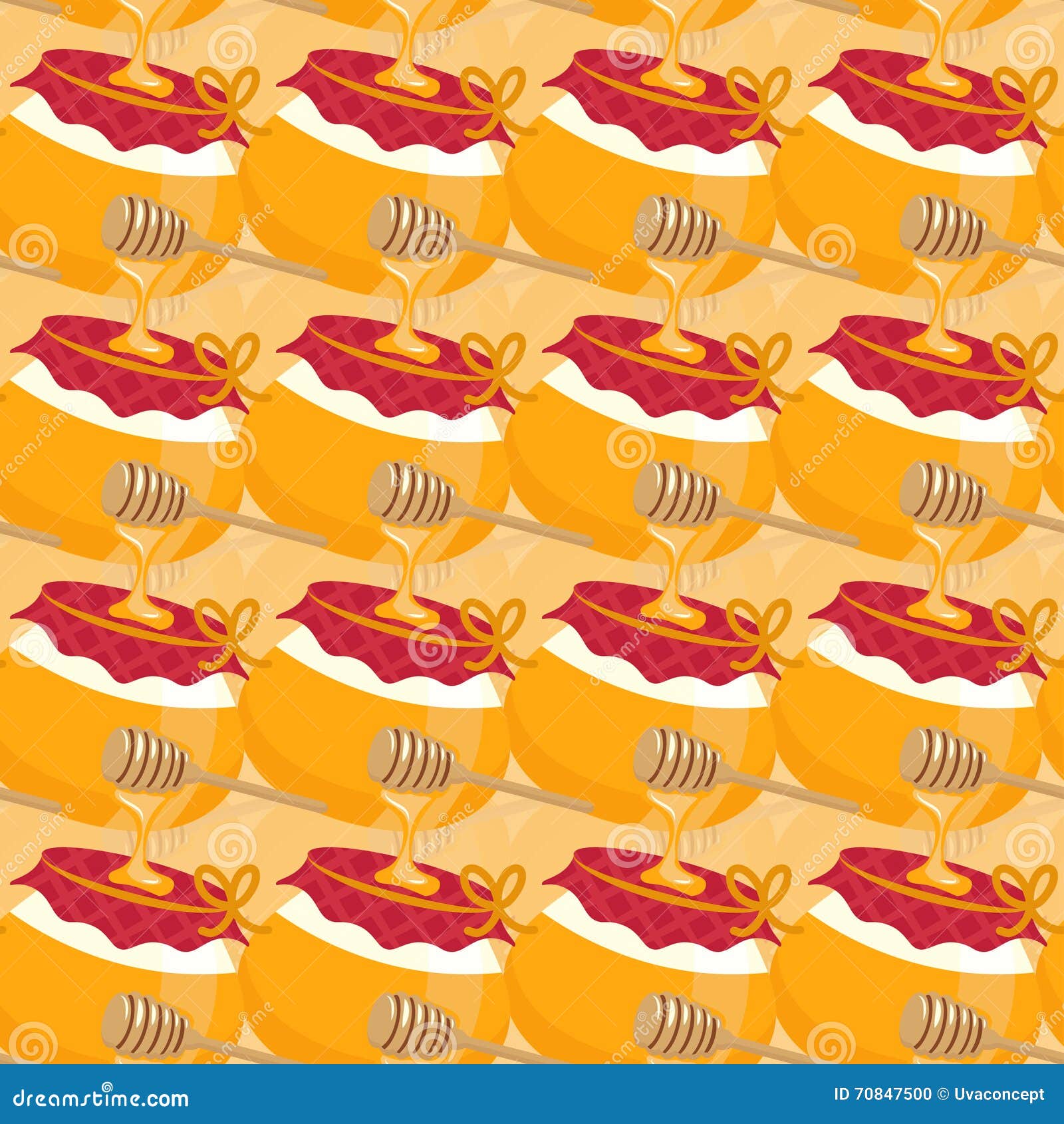 Seamless Pattern of Honey Pot with Honey. Illustration Stock Vector ...