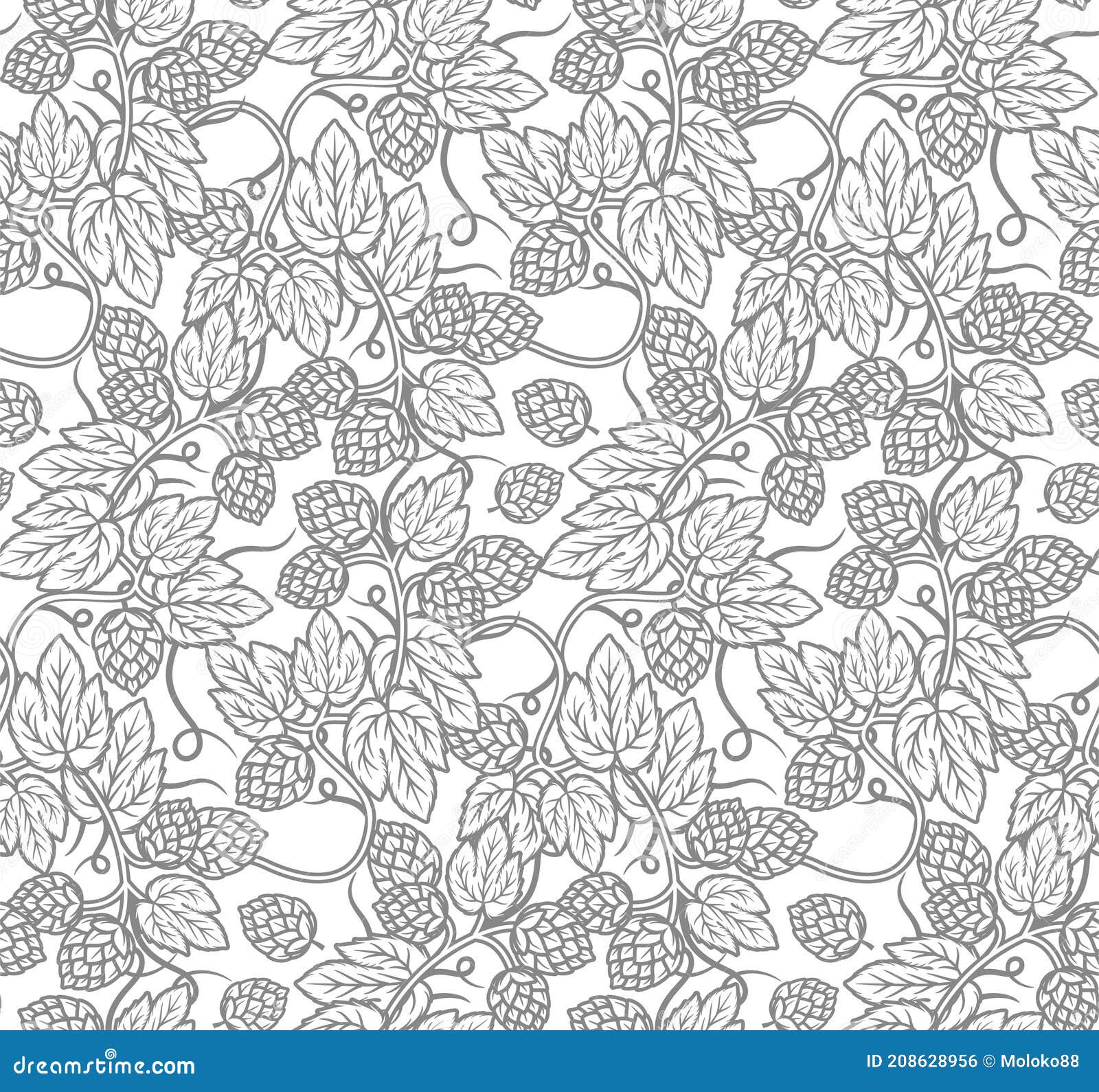 Seamless Pattern with Hops. Vector Illustration. Stock Vector ...