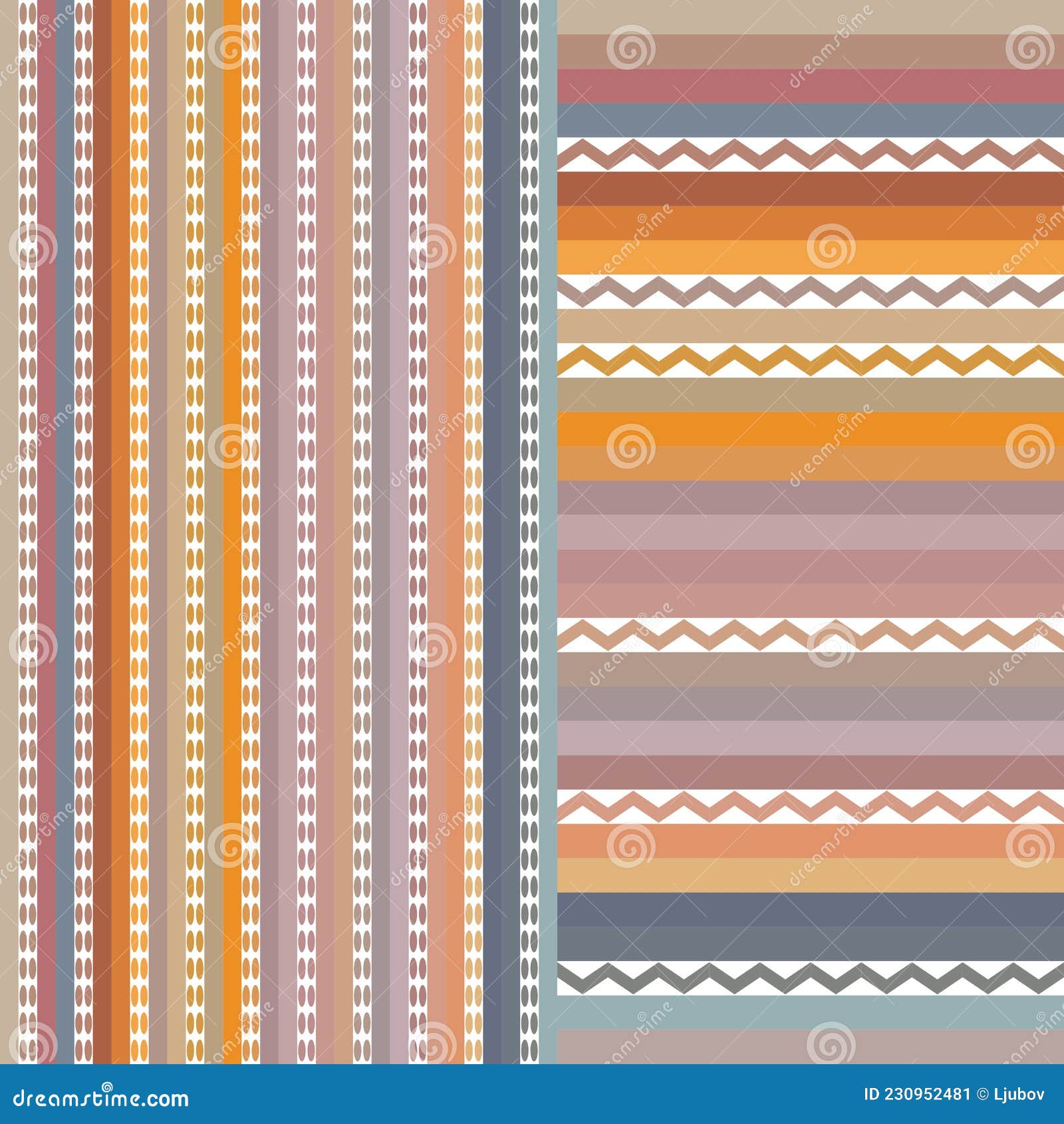 Seamless Pattern with Horizontal and Vertical Stripes. Ethnic Motifs ...