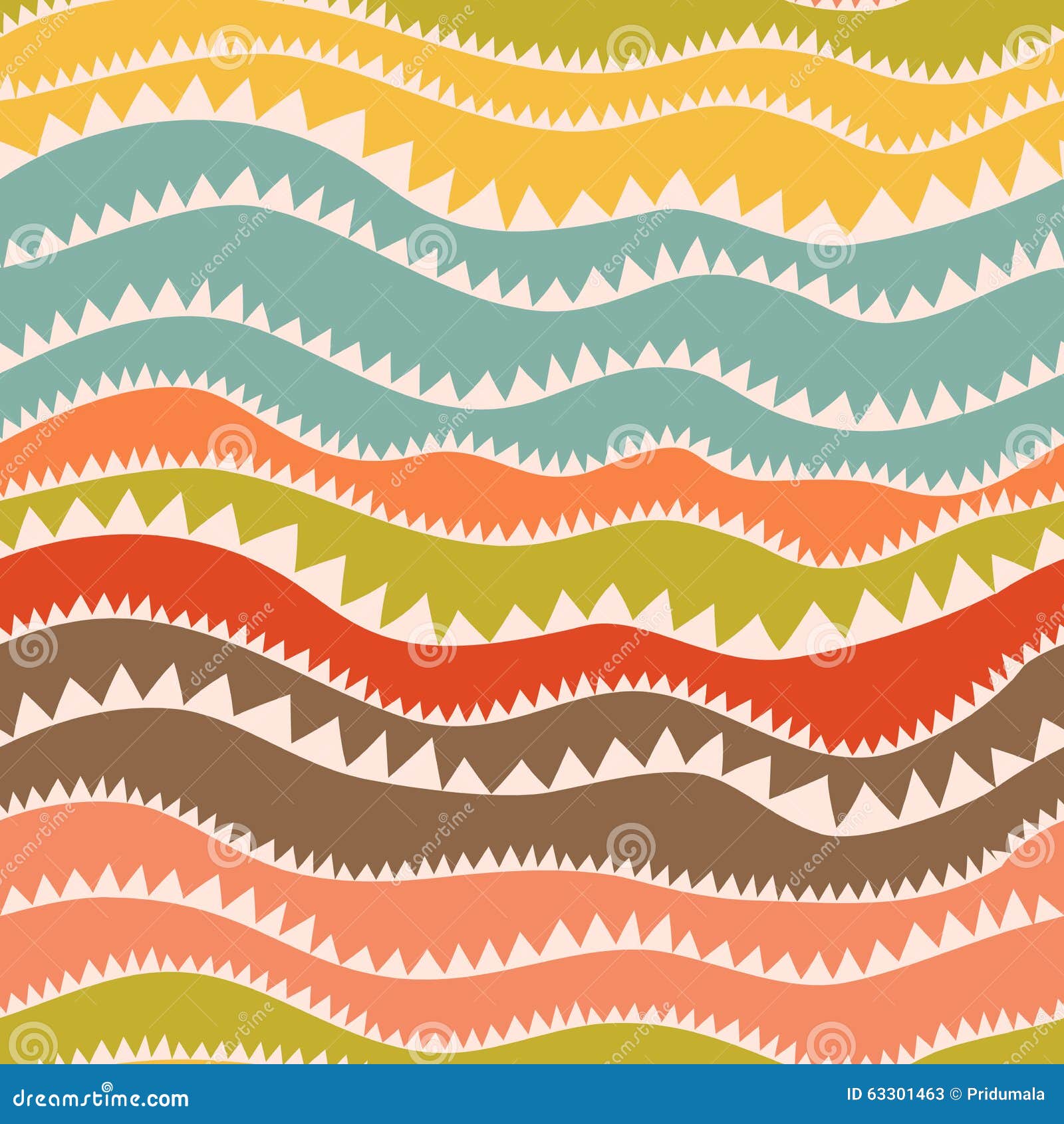 Seamless Pattern with Horizontal Waves Made of Small Triangles. Stock ...