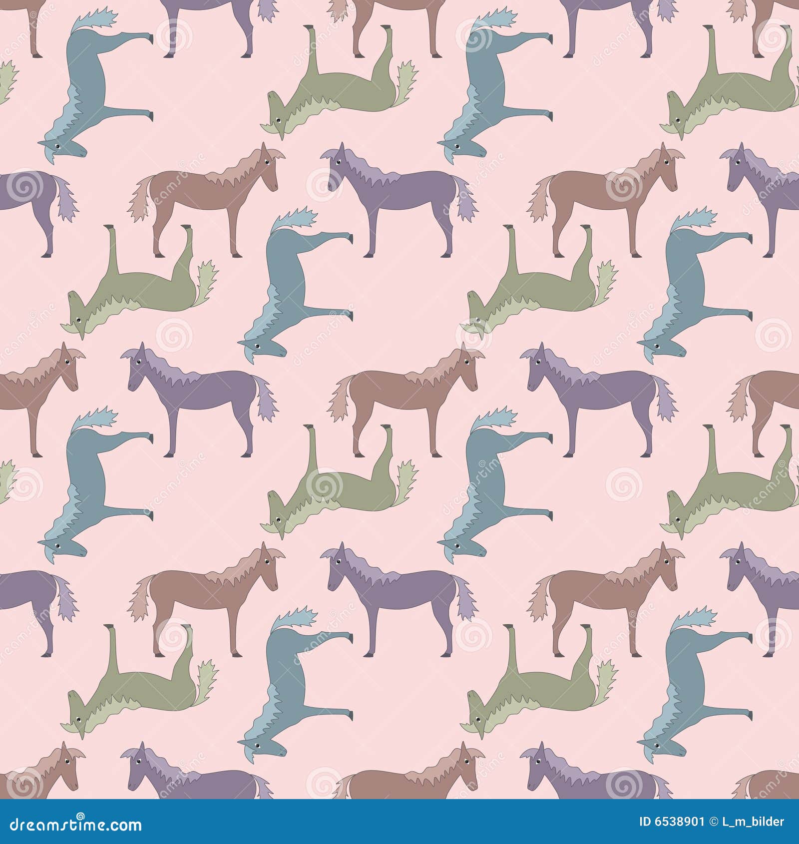 Seamless Pattern with Horses Stock Vector - Illustration of horse ...