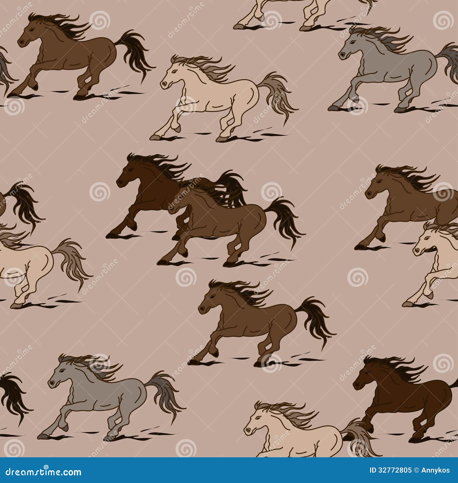 Seamless pattern of horses stock vector. Illustration of seamless ...