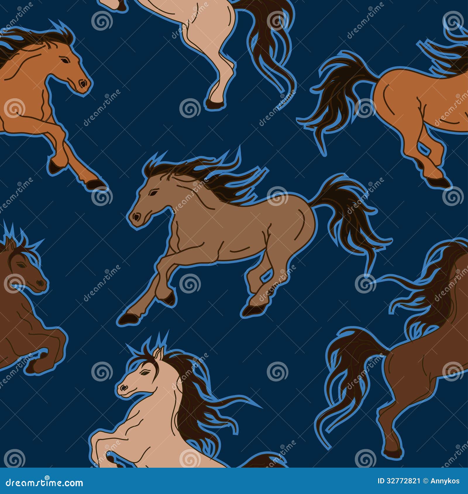 Seamless pattern of horses stock vector. Illustration of exhibition ...