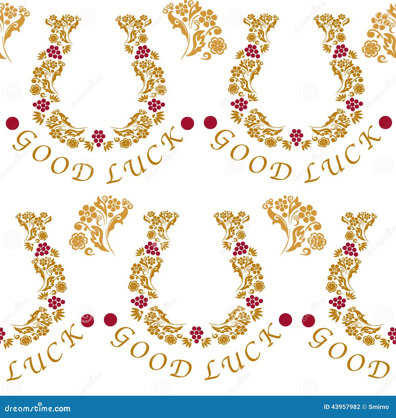 Seamless Pattern with Horseshoes for Good Luck Stock Vector ...