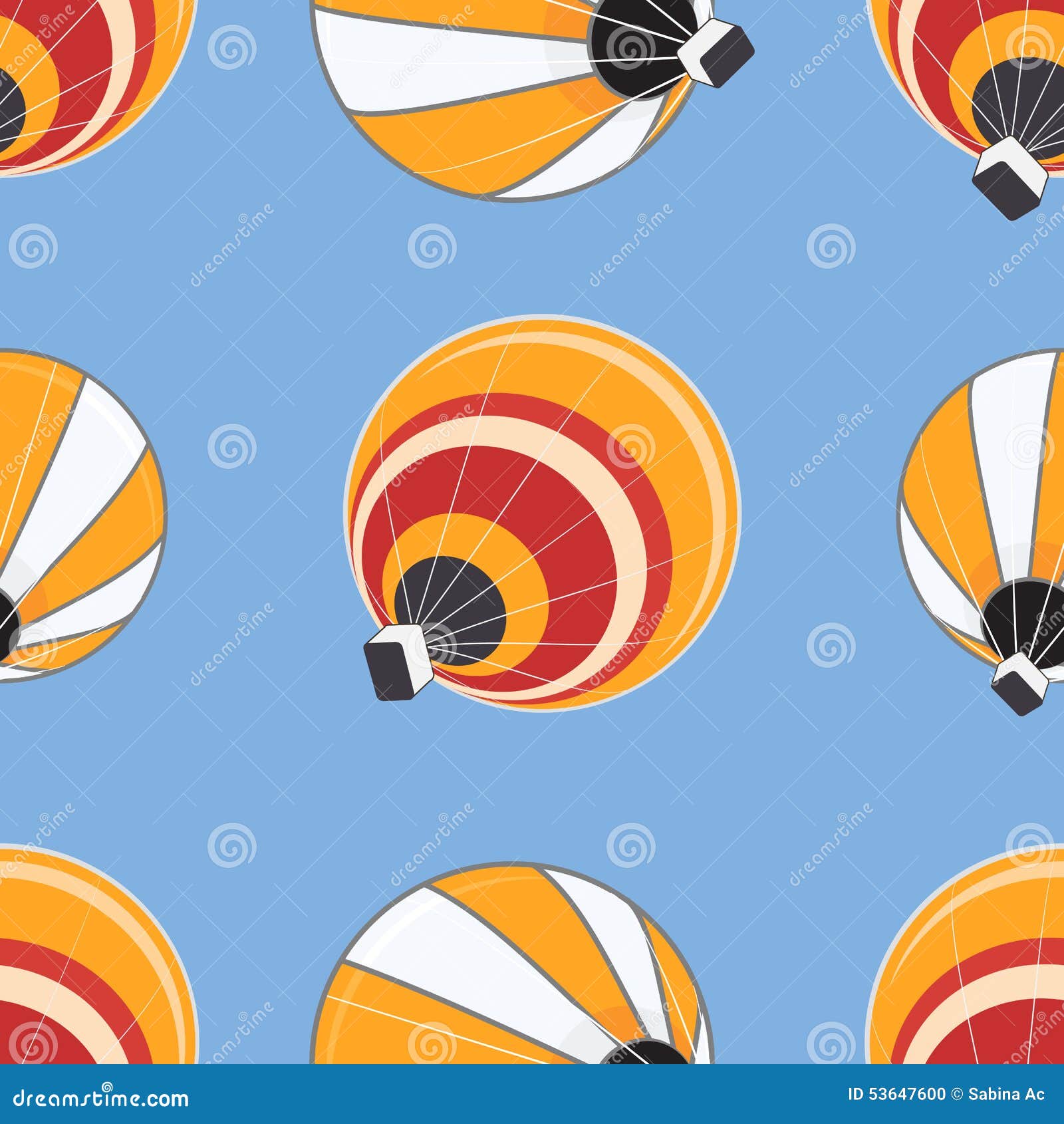 Seamless Pattern of Hot Air Balloons Stock Vector - Illustration of ...