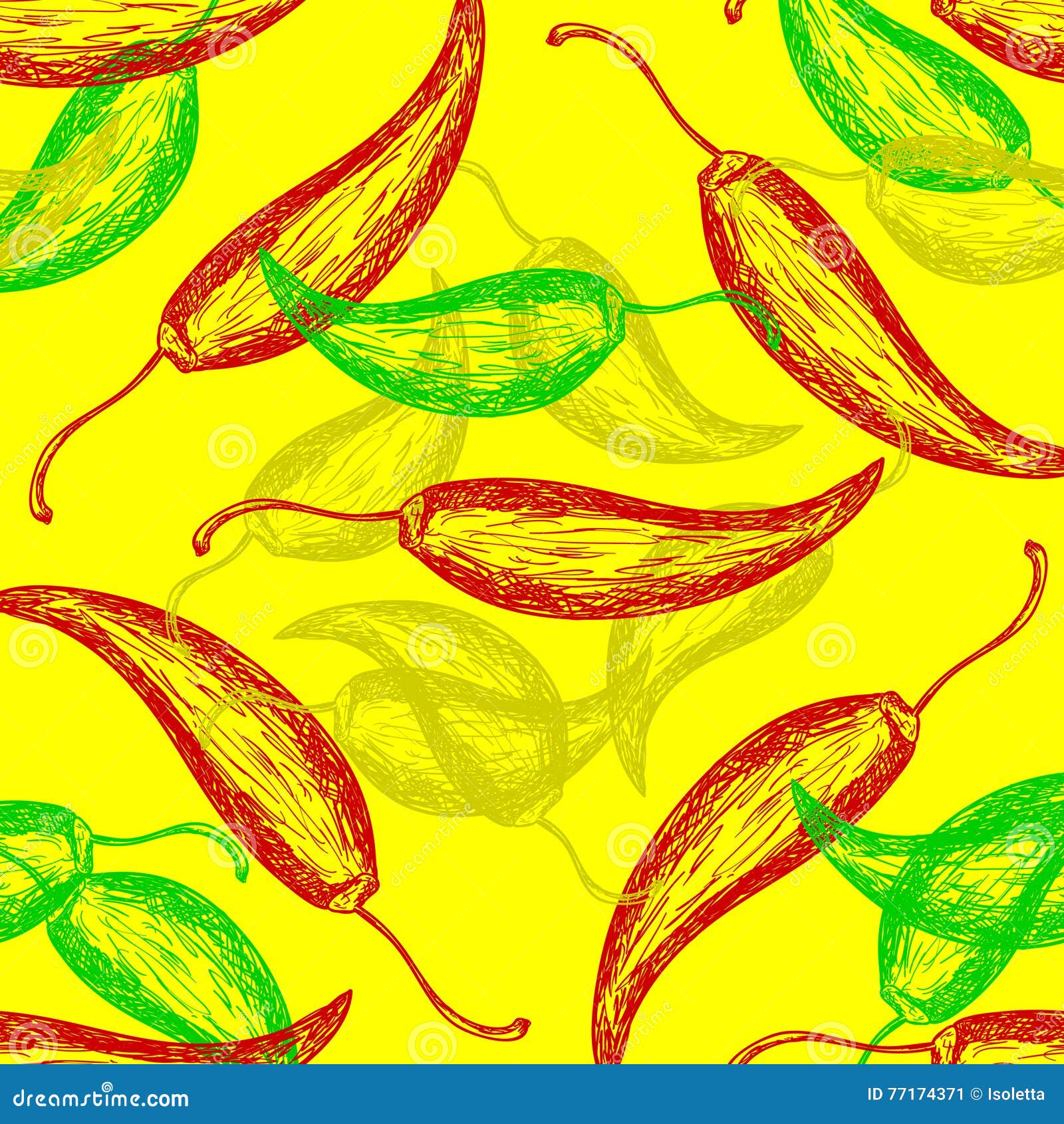 Seamless Pattern with Hot Chilli Pepper Stock Vector - Illustration of ...