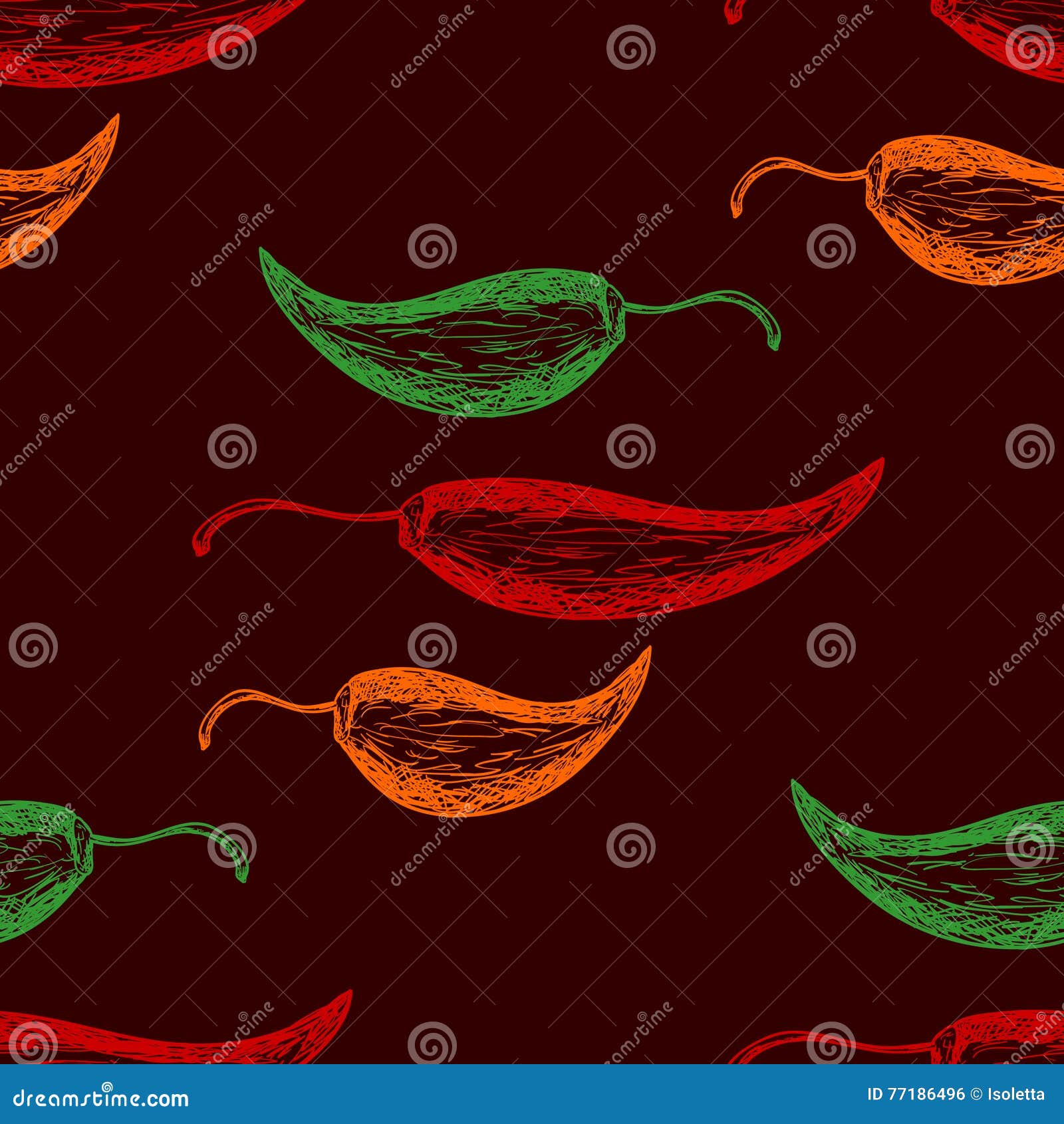Seamless Pattern with Hot Chilli Pepper Stock Vector - Illustration of ...