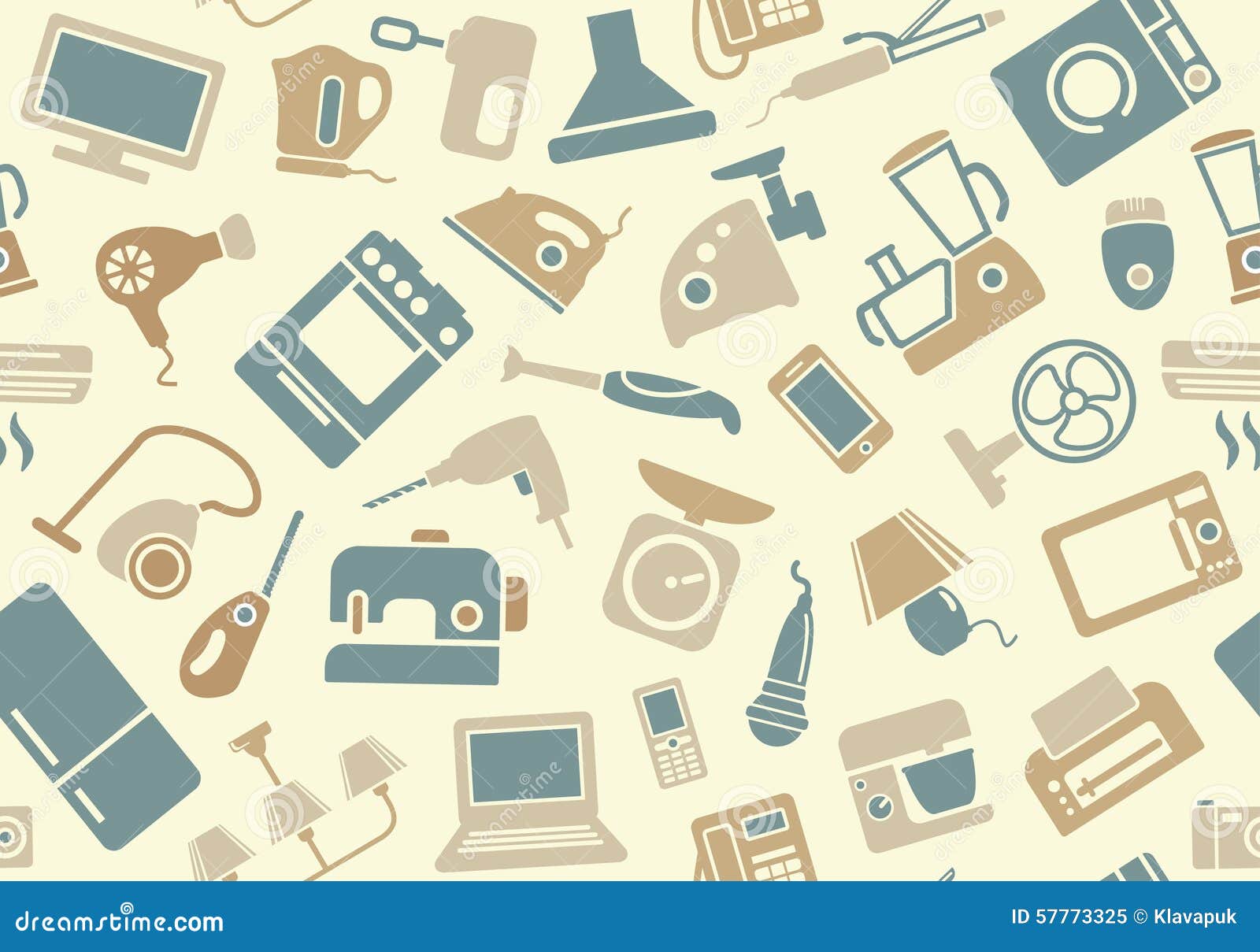 Seamless Pattern of Household Appliances Stock Vector - Illustration of ...