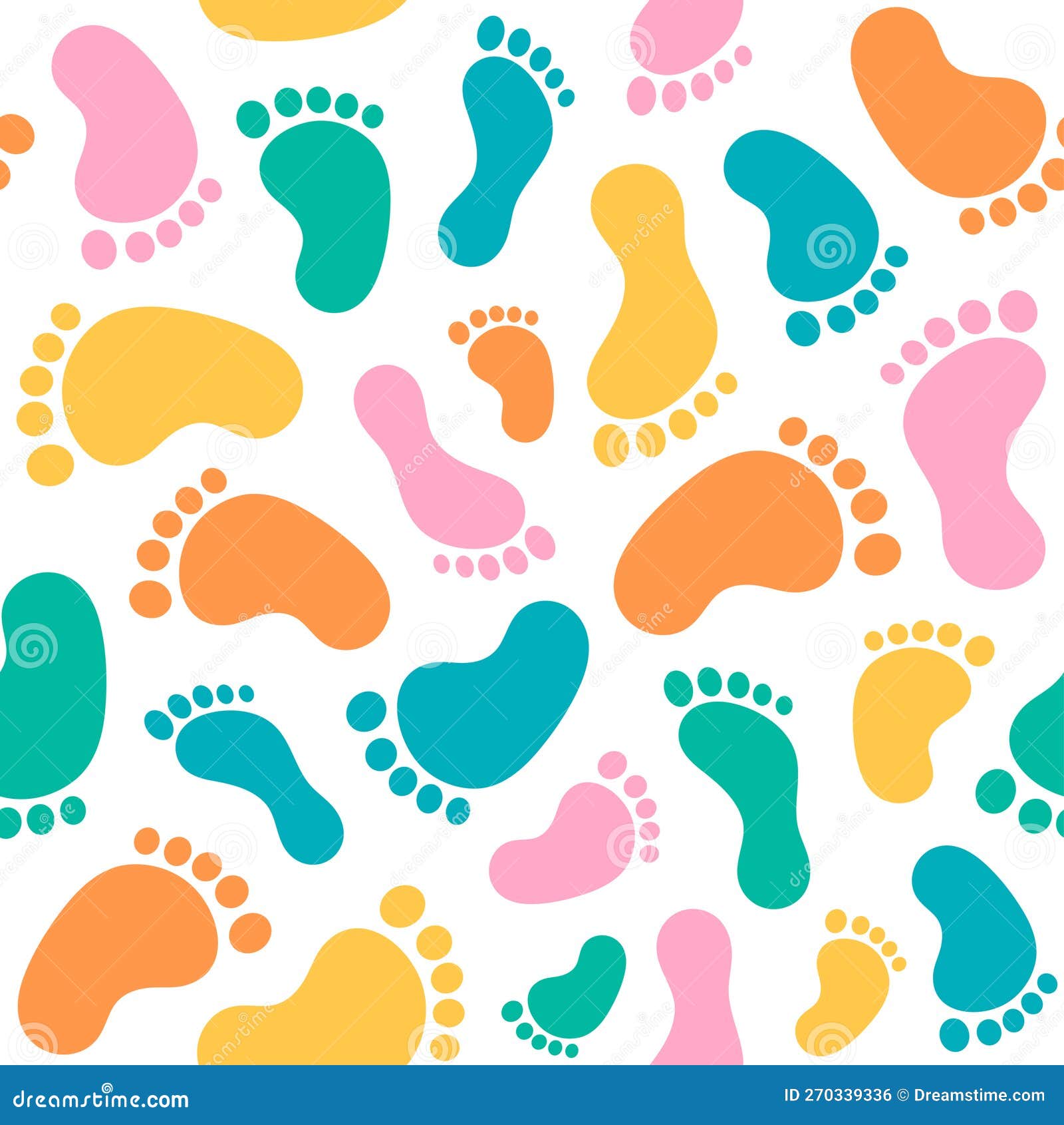Seamless Pattern with Human Footprints. People Feet Symbol Vector ...