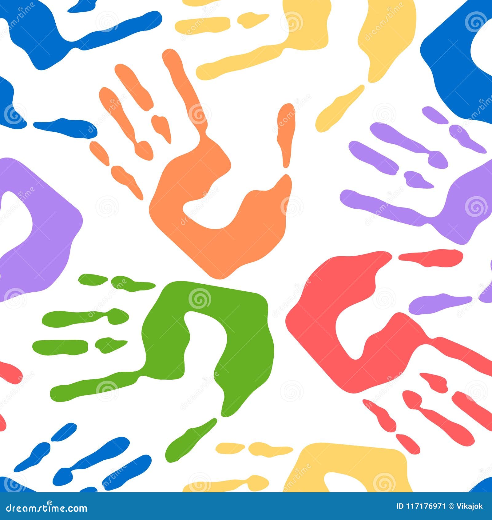 Human Handprints, Man Hand Stamp, Black Vector Illustration Without ...