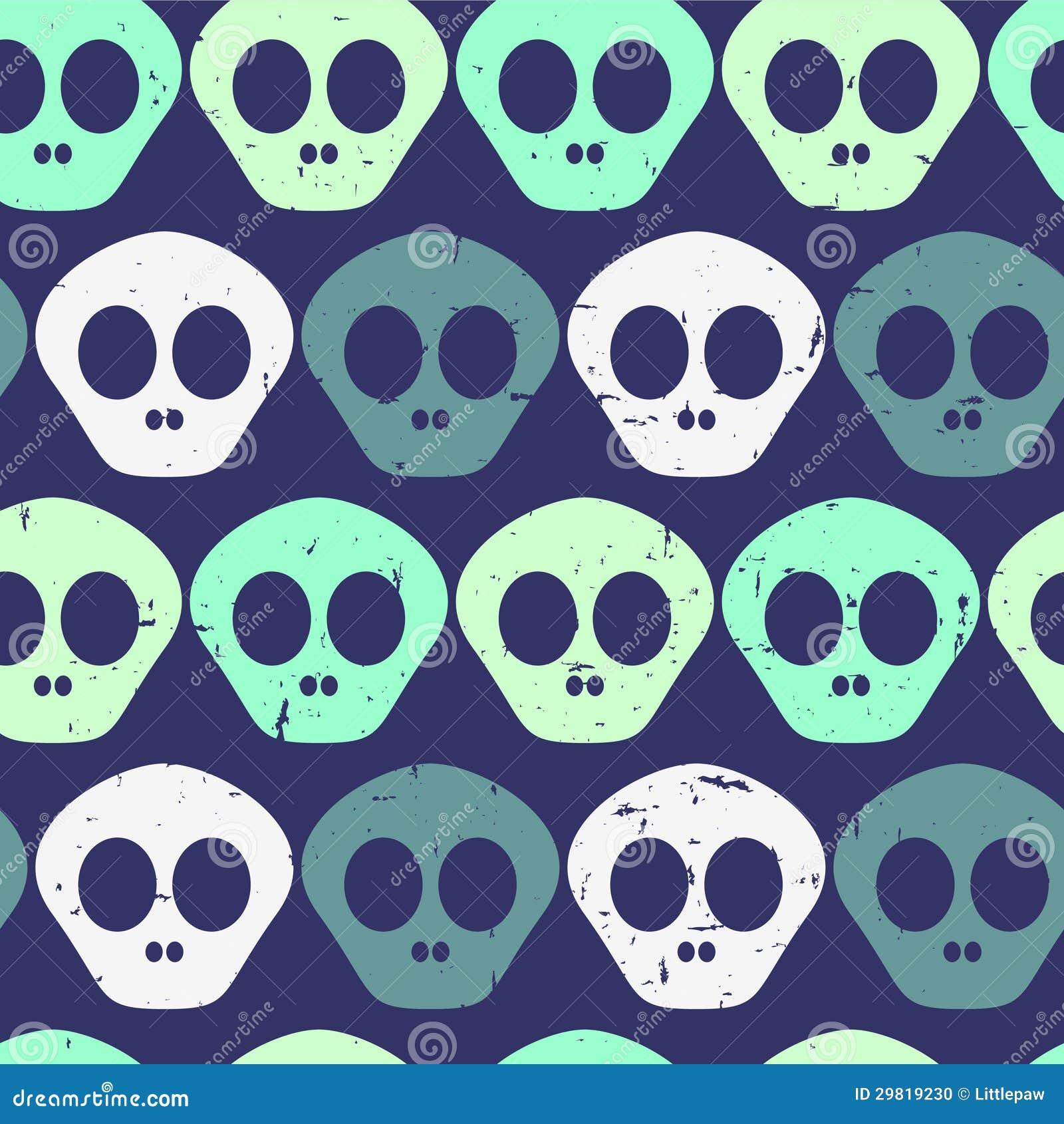 Seamless Pattern with Skulls Stock Vector - Illustration of halloween ...