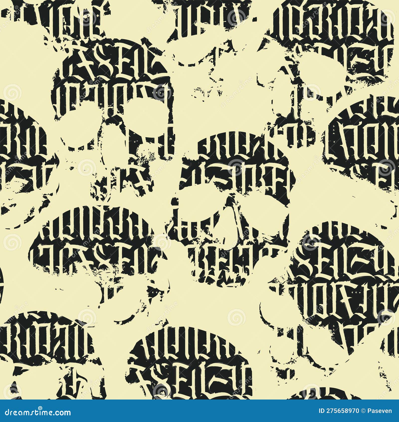 Human Skulls And Pirate Symbols, Cartoon Style Vector Illustration ...