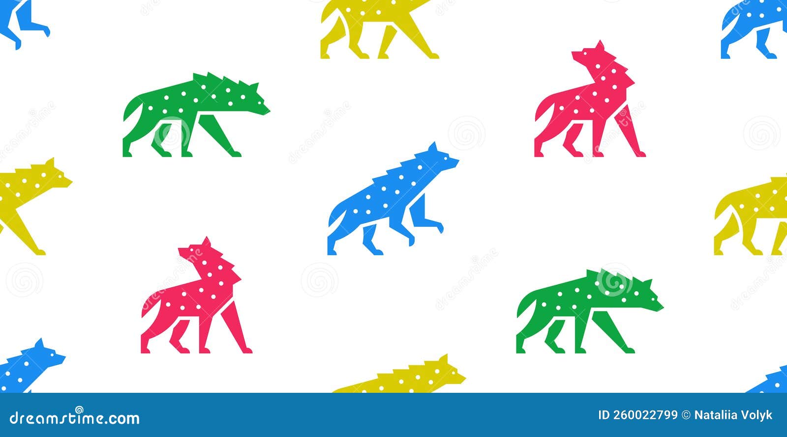 Seamless Pattern with Hyenas Stock Vector - Illustration of graphic ...