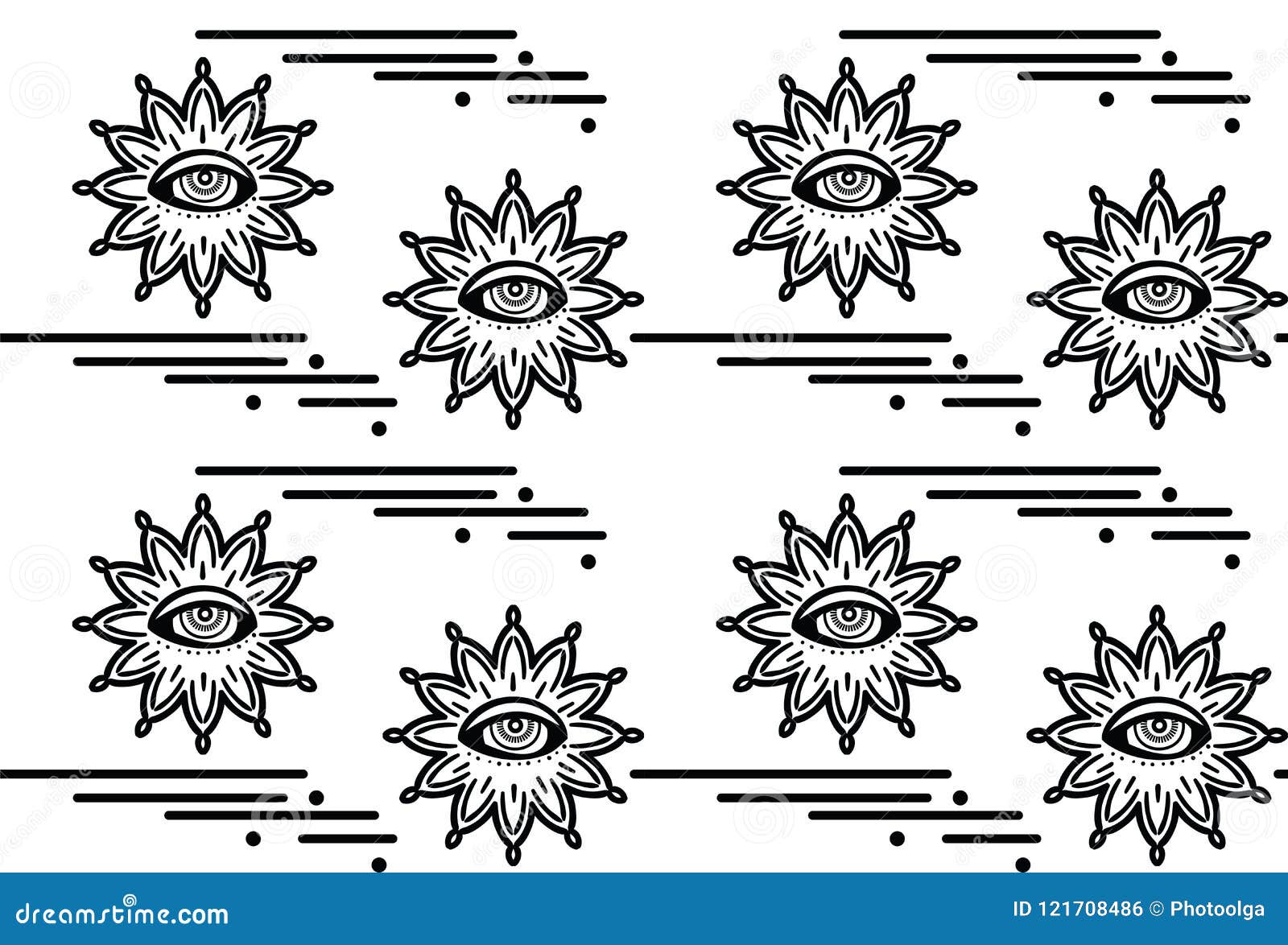 Seamless Pattern with Hypnosis Eyes. Vector Abstract Background ...